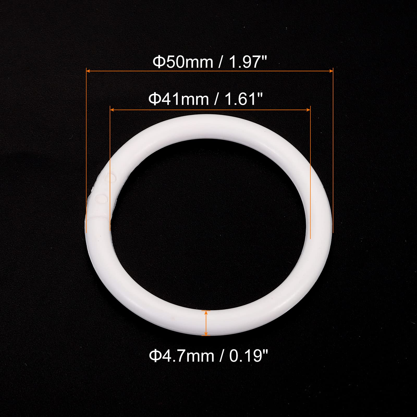 PATIKIL 2″ OD 1.6″ ID Loose Leaf Rings, 100 Pack Binder Ring Plastic O Rings for Book DIY ...