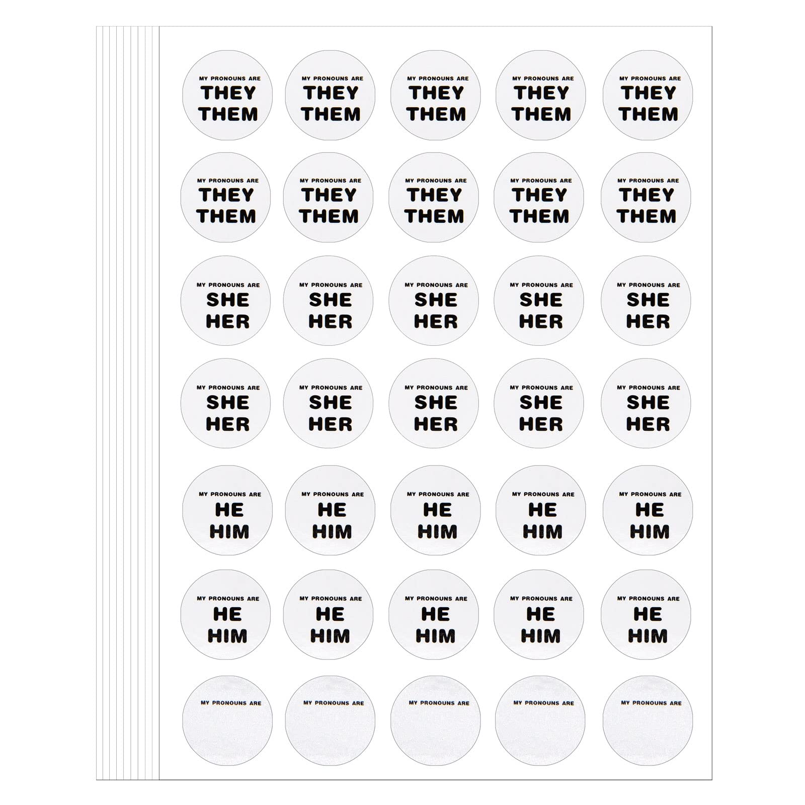 Buy Pronouns Stickers Decal 10 Sheet Gender Identity Pronoun Stickers ...