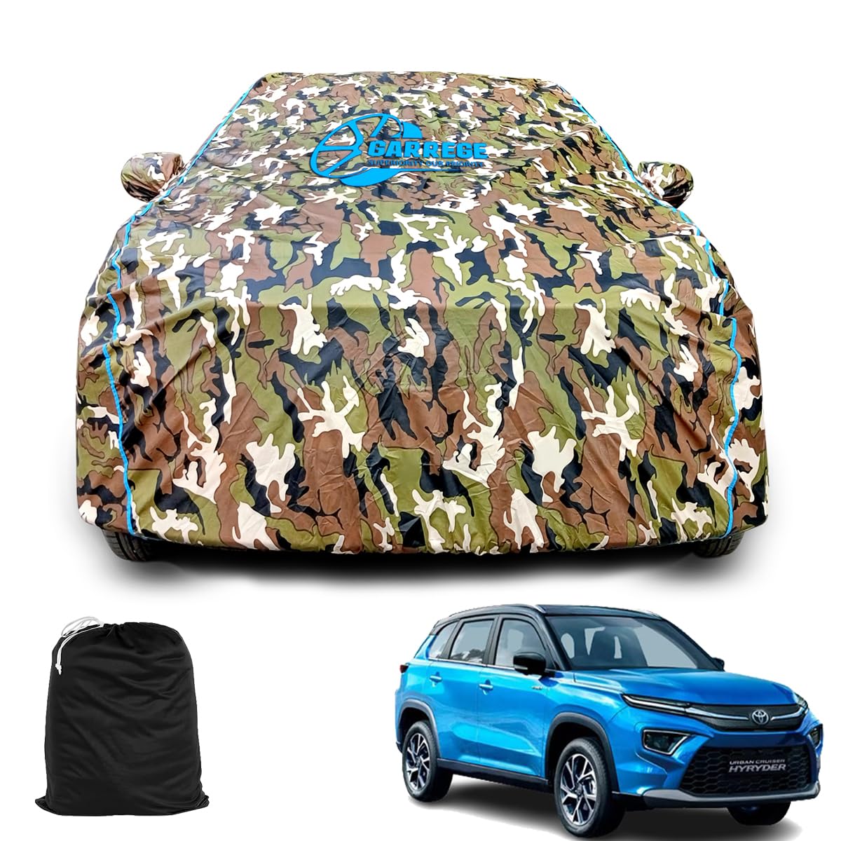 GARREGE® Waterproof Car Body Cover Compatible for Toyota Hyryder with ...