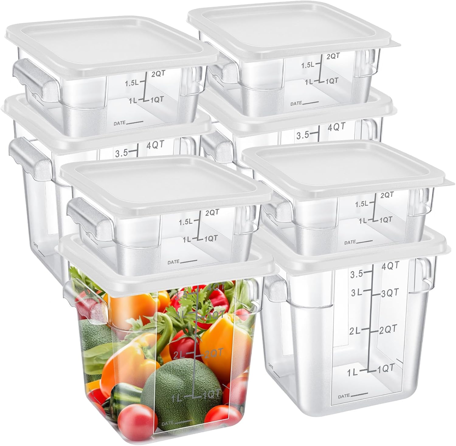 Amazon.com: Suclain 8 Pcs Food Storage Container with Lids Set 2qt and ...