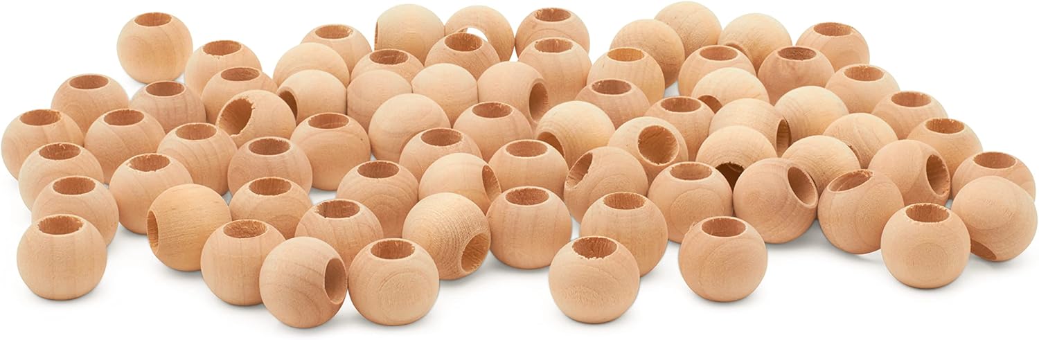 Amazon.com: Large Wooden Beads for Crafts - Pack of 50 16mm 5/8 x 5/16 ...