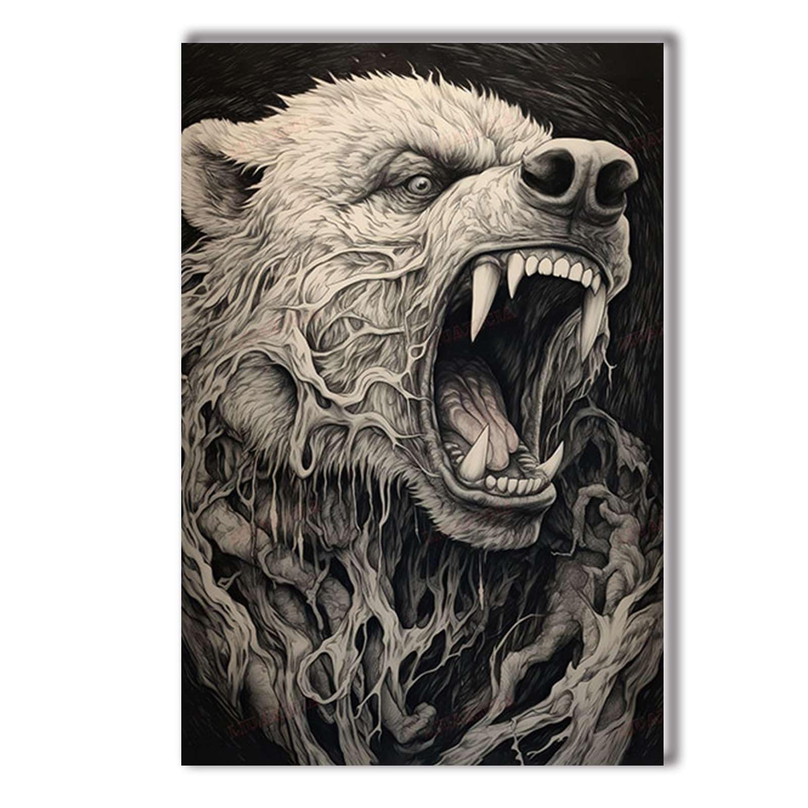 Roaring Bear Drawing