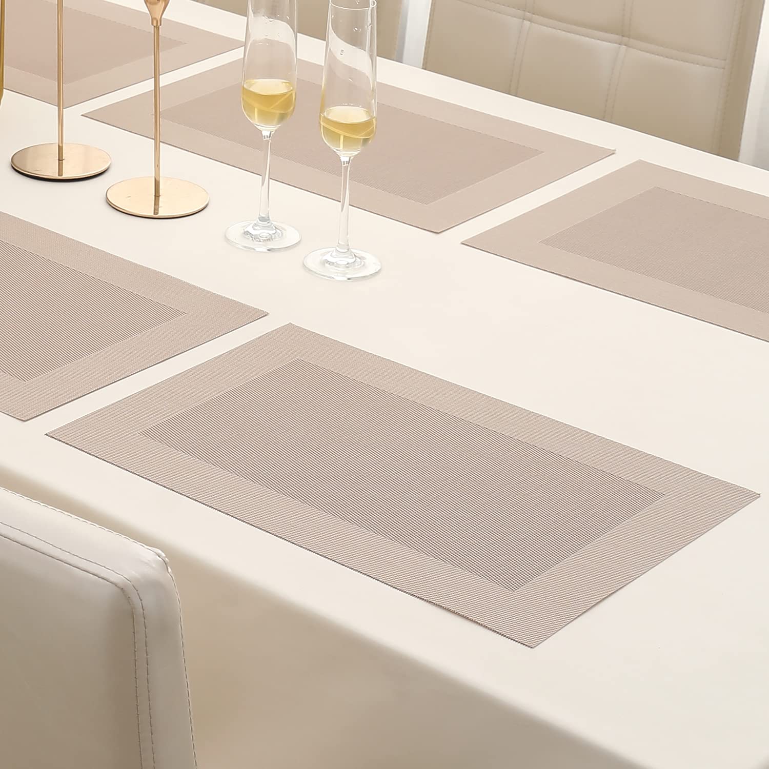 HOKIPO Polyvinyl Chloride Pvc Washable 6 Pieces Dining Table Mats ...