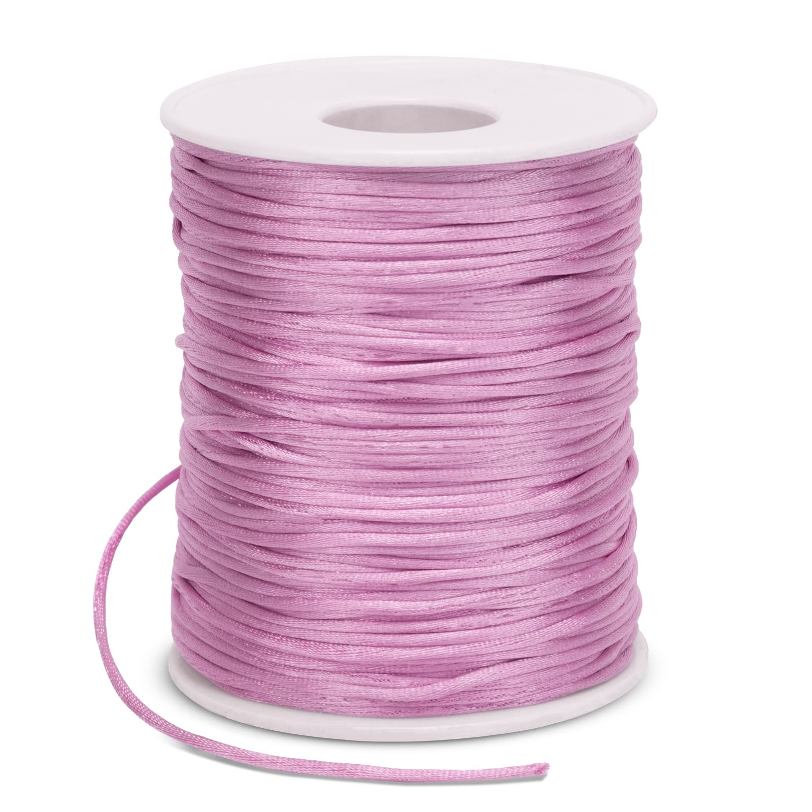 LEREATI Satin Cord 1.5mm x 100m Nylon Cord Bracelet Thread Rattail Silk ...