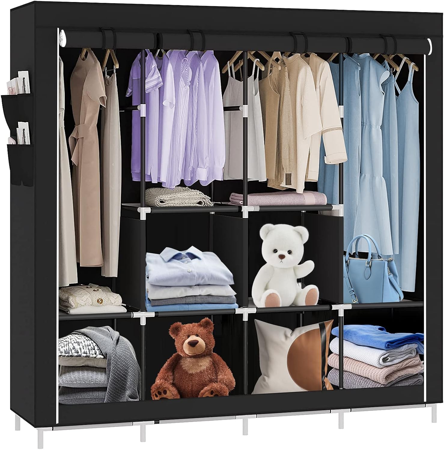 LANTUS Armoire Chambre Armoire de Rangement Dressing Chambre Penderie ...