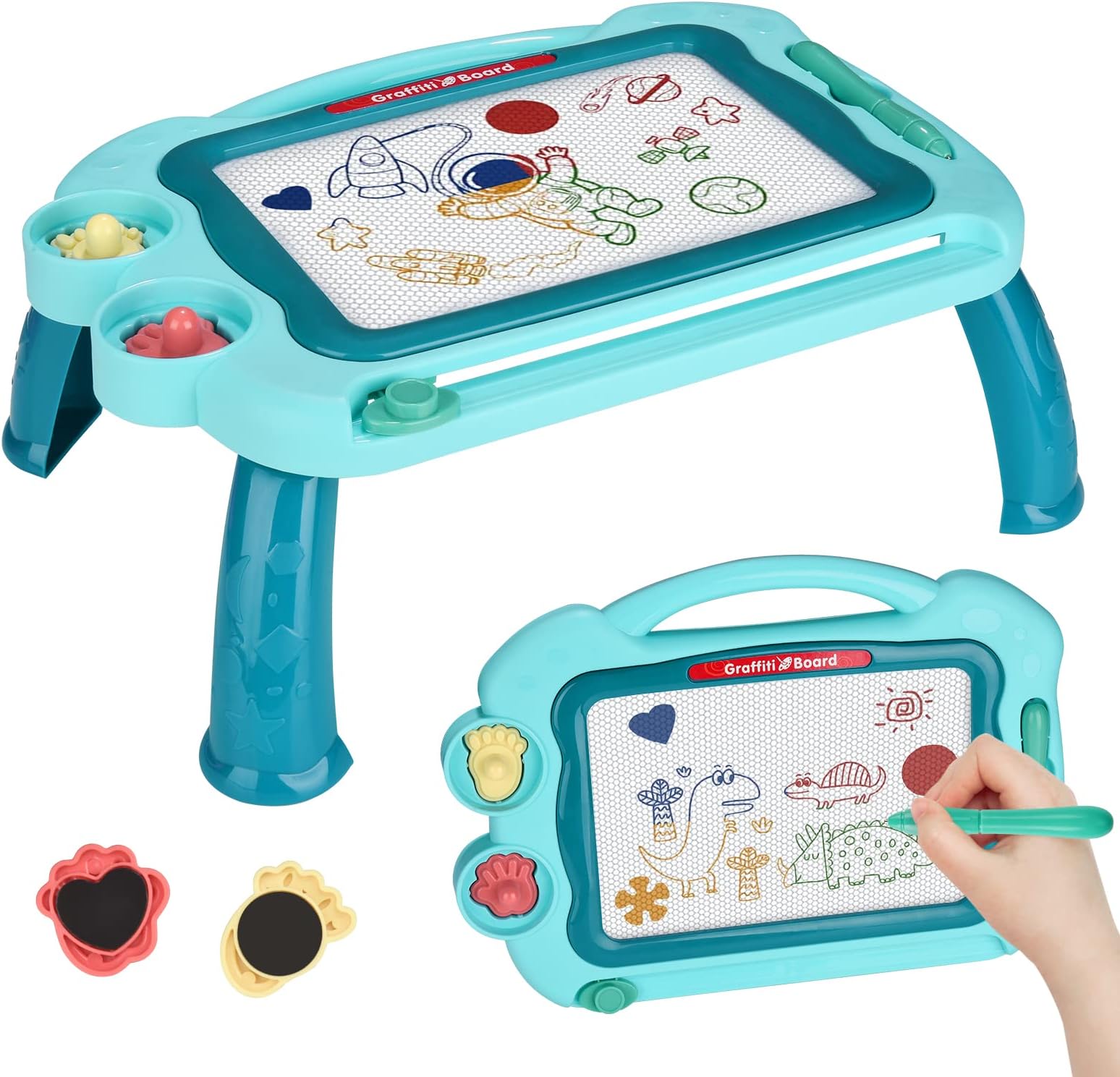 ENCOUN Ardoise Magique, Bleu Tableau, Tableau de Dessin Magnétique ...