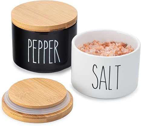 Amazon.com: Heartland Home Ceramic Salt and Pepper Bowls. Dual Holder ...