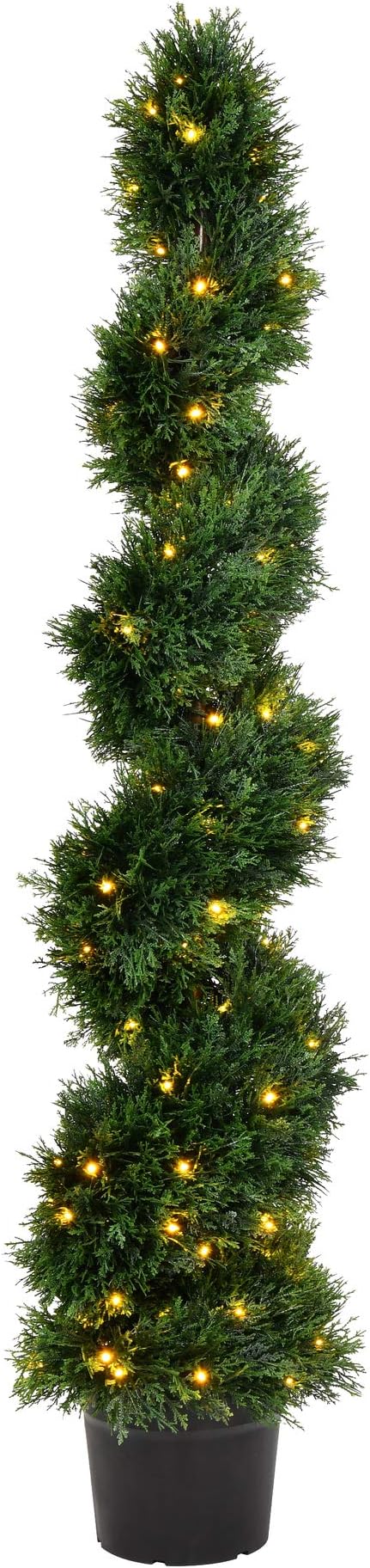 Amazon.com - Vickerman Pre-Lit LED Artificial Cedar Topiary Spiral Tree ...
