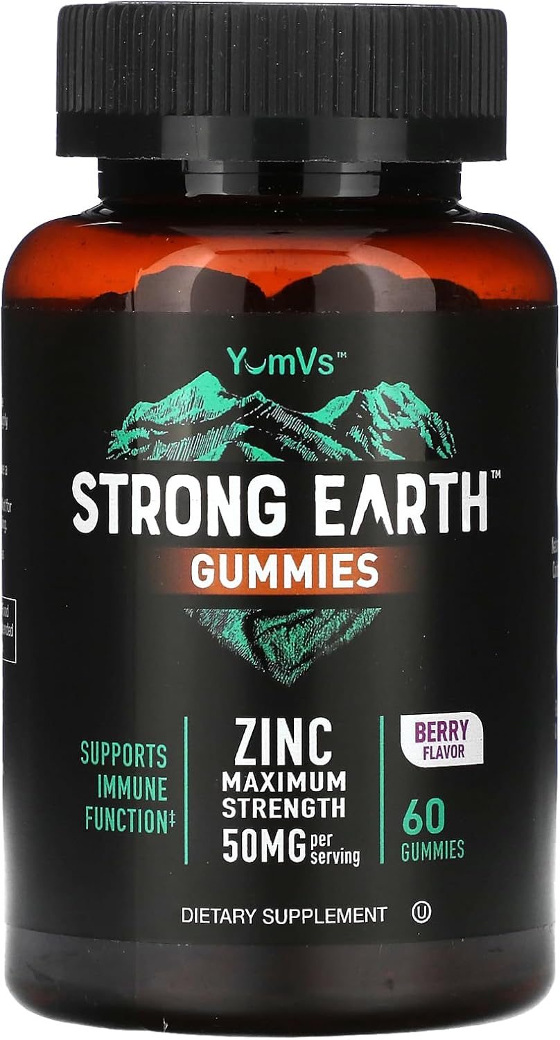 Amazon.com: YumVs Strong Earth Gummies, Zinc, Maximum Strength, Berry ...