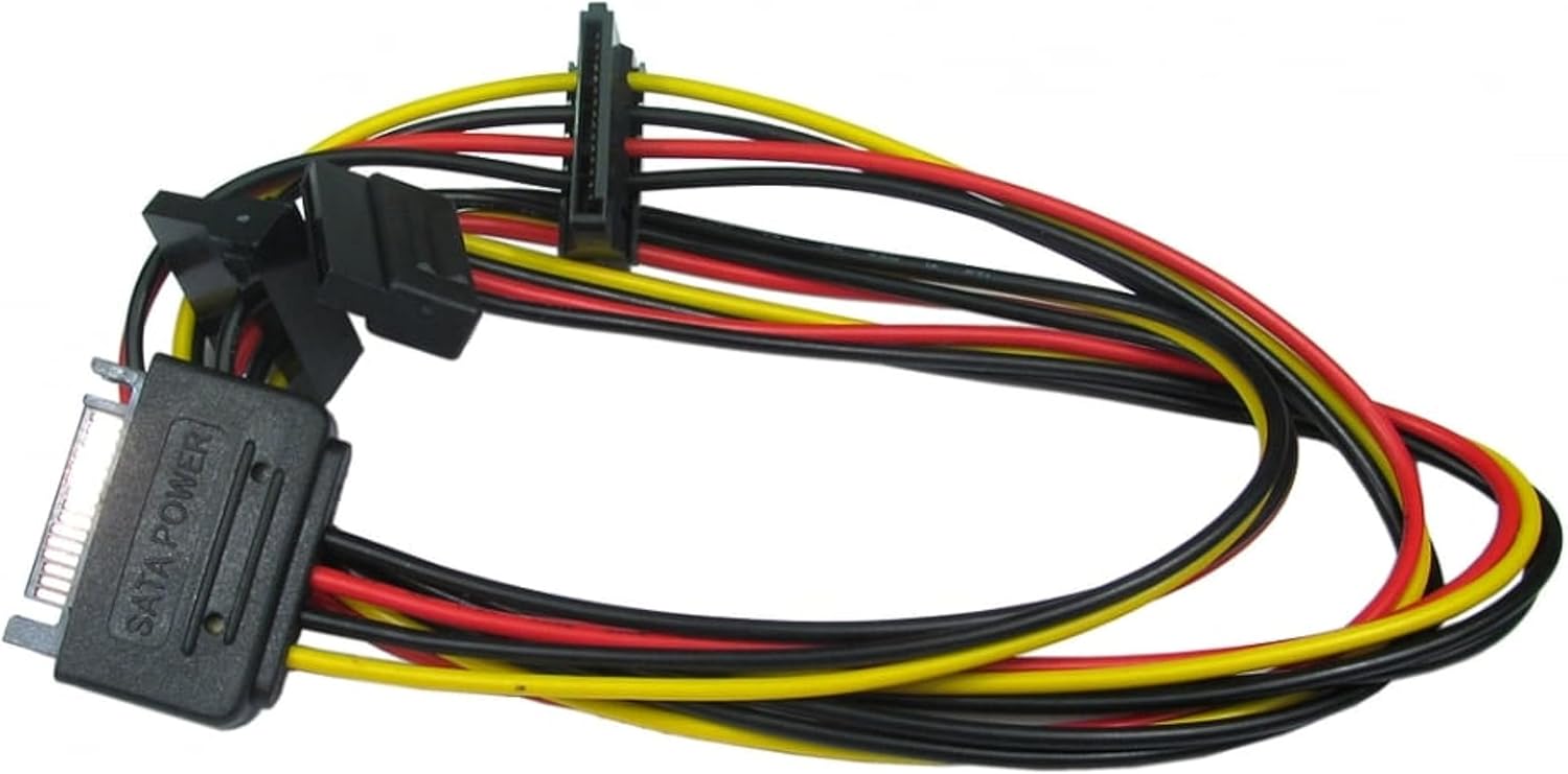rhinocables® SATA Serial ATA Power Splitter lead 1 Male to 3 Way Female ...