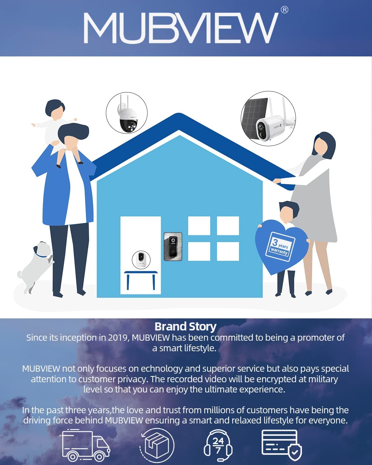 Security Camera Outdoor - MUBVIEW 2.4G WiFi Home Security Cameras, 2K ...