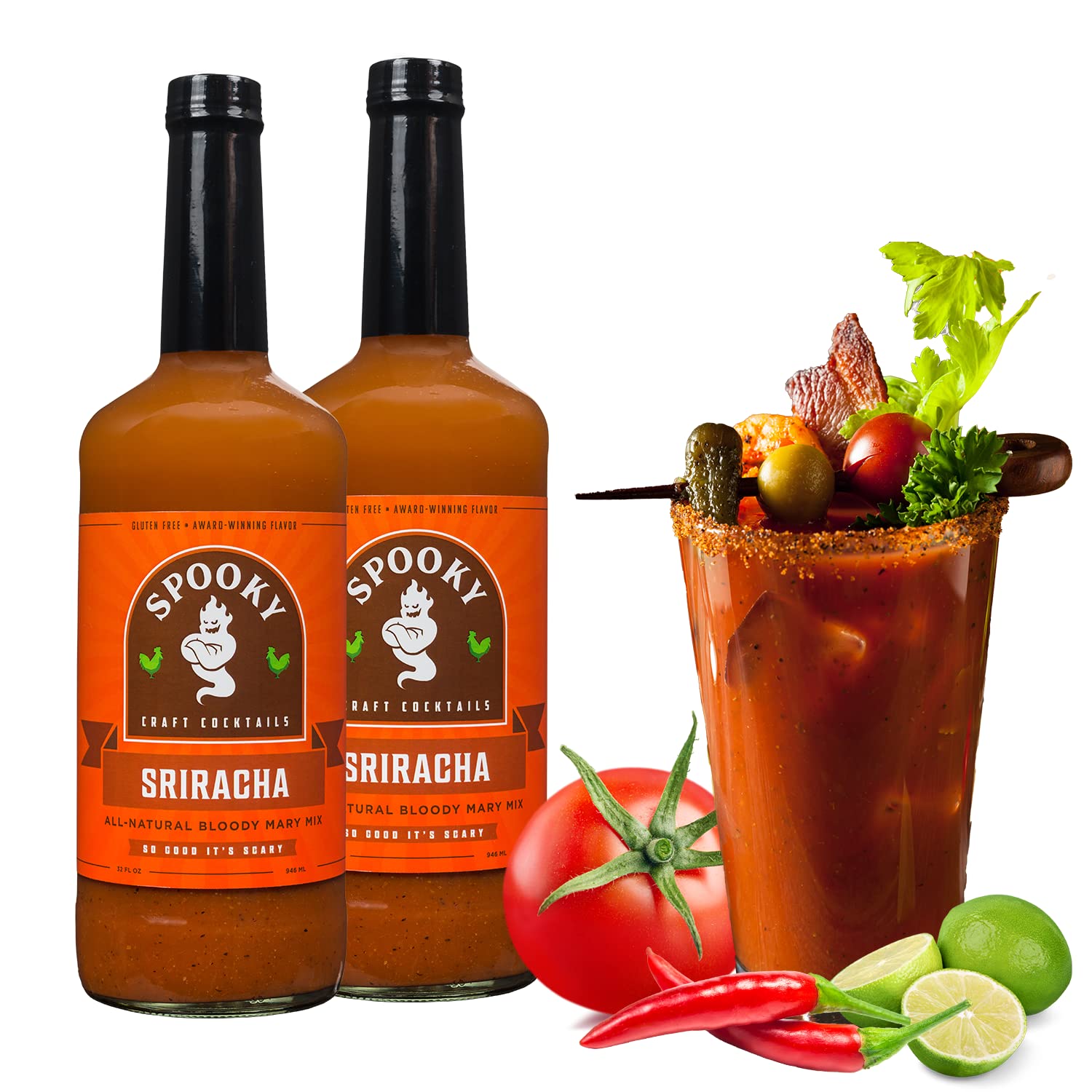 Amazon.com : SPOOKY Sriracha Bloody Mary Mix - Made With All Premium ...