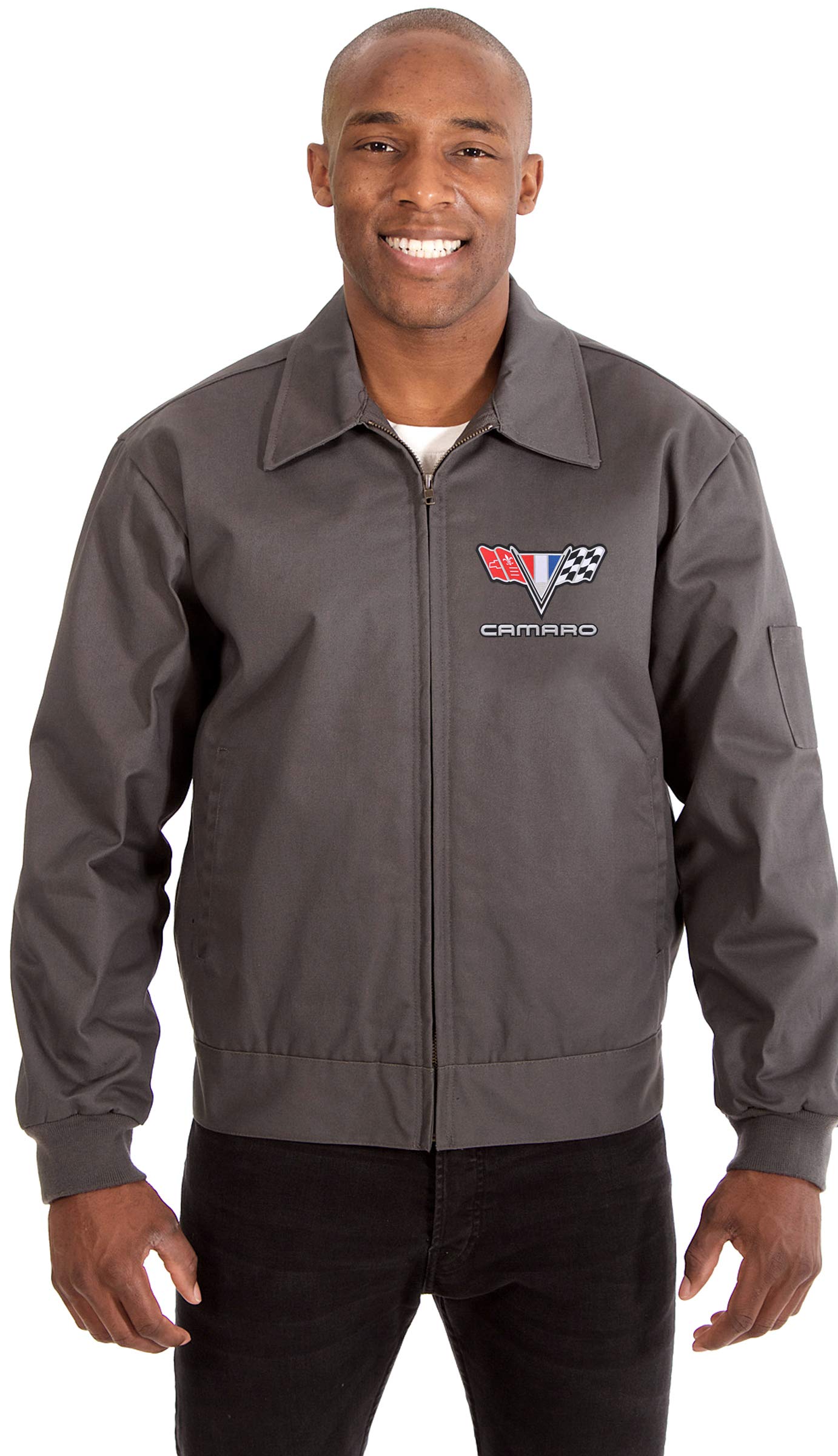 Buy Chevy Camaro Men's Mechanics Jacket with Front & Back Emblems ...