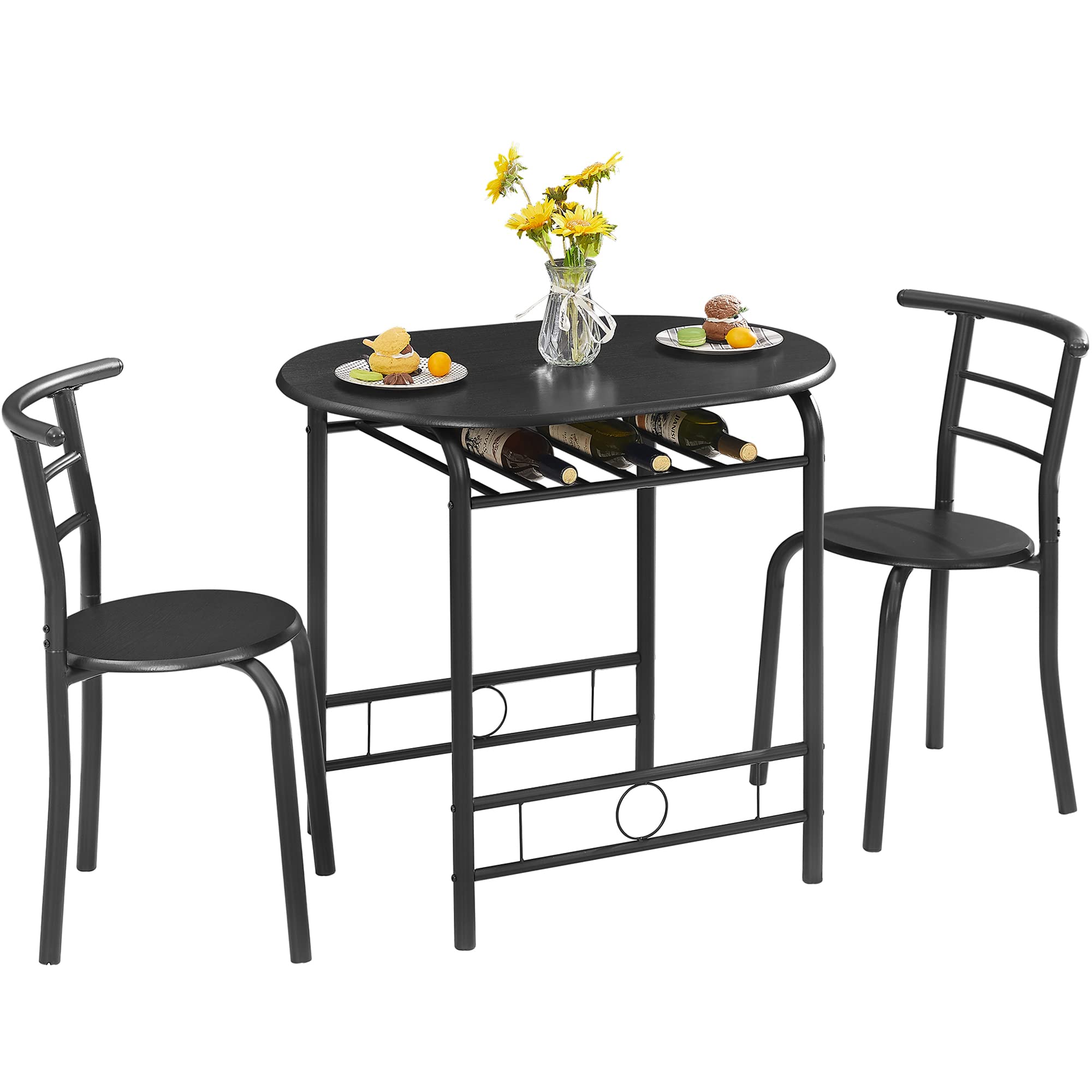 Snapklik.com : VECELO 3 Piece Small Round Dining Table Set For Kitchen ...