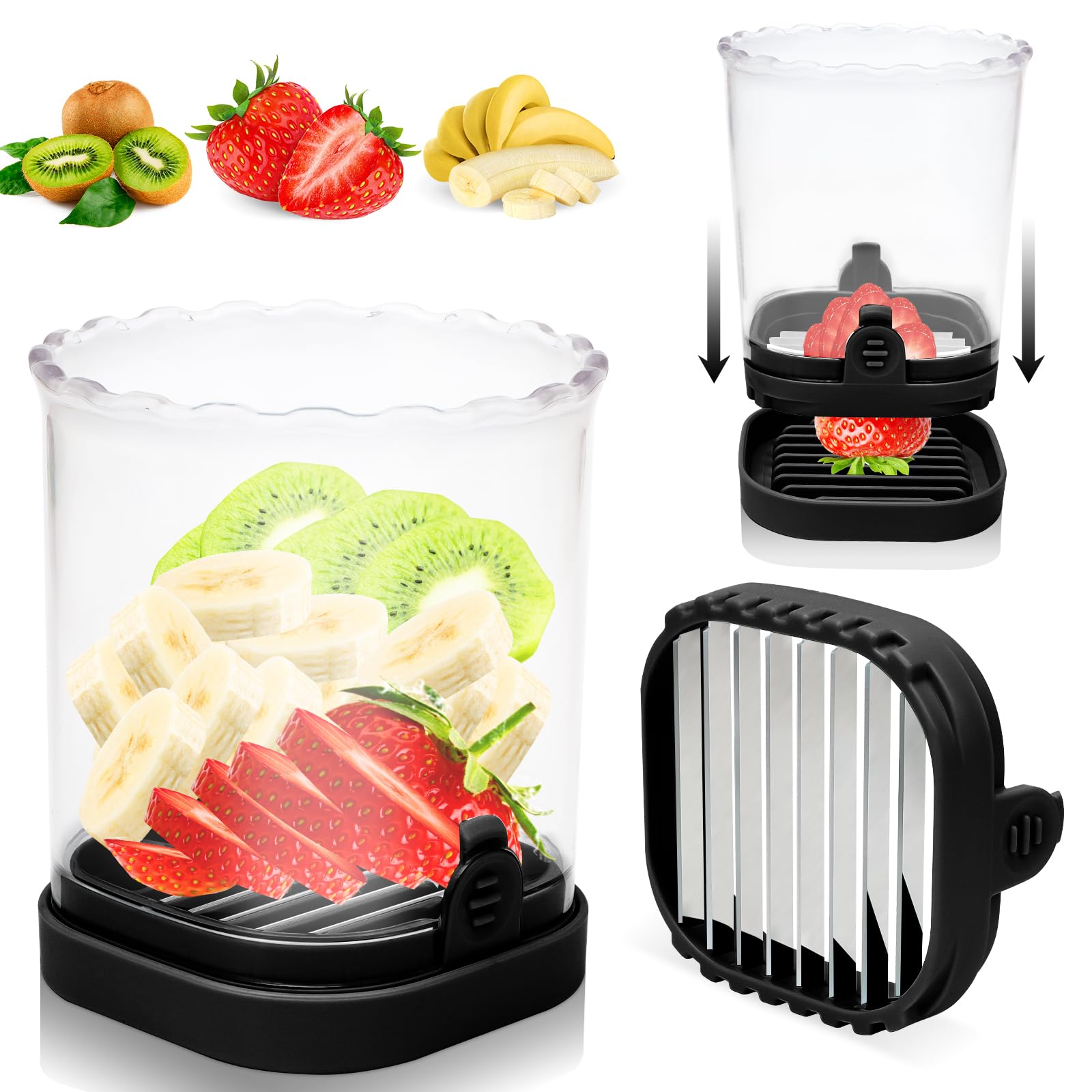 Amazon.com: Fruit Slicer Cup, 2024 NEW Strawberry Slicer, Banana Slicer ...