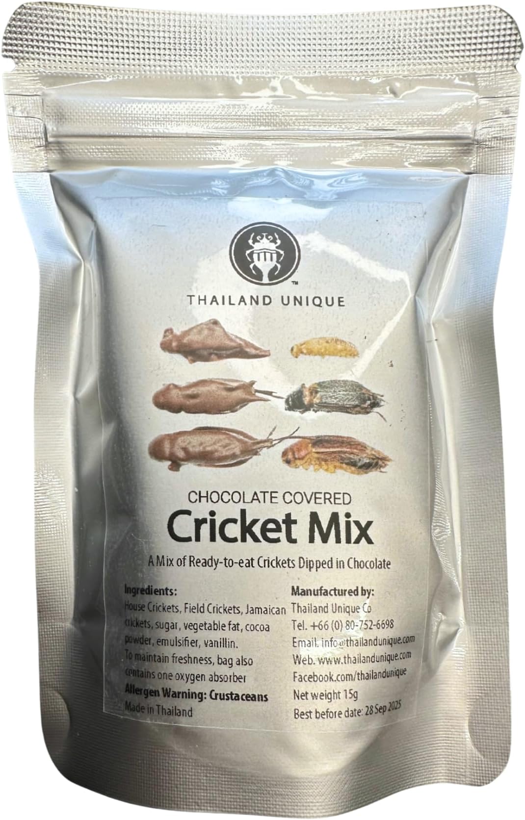 Amazon.com: Thailand Unique Chocolate Covered Crickets - 15G Bag of ...