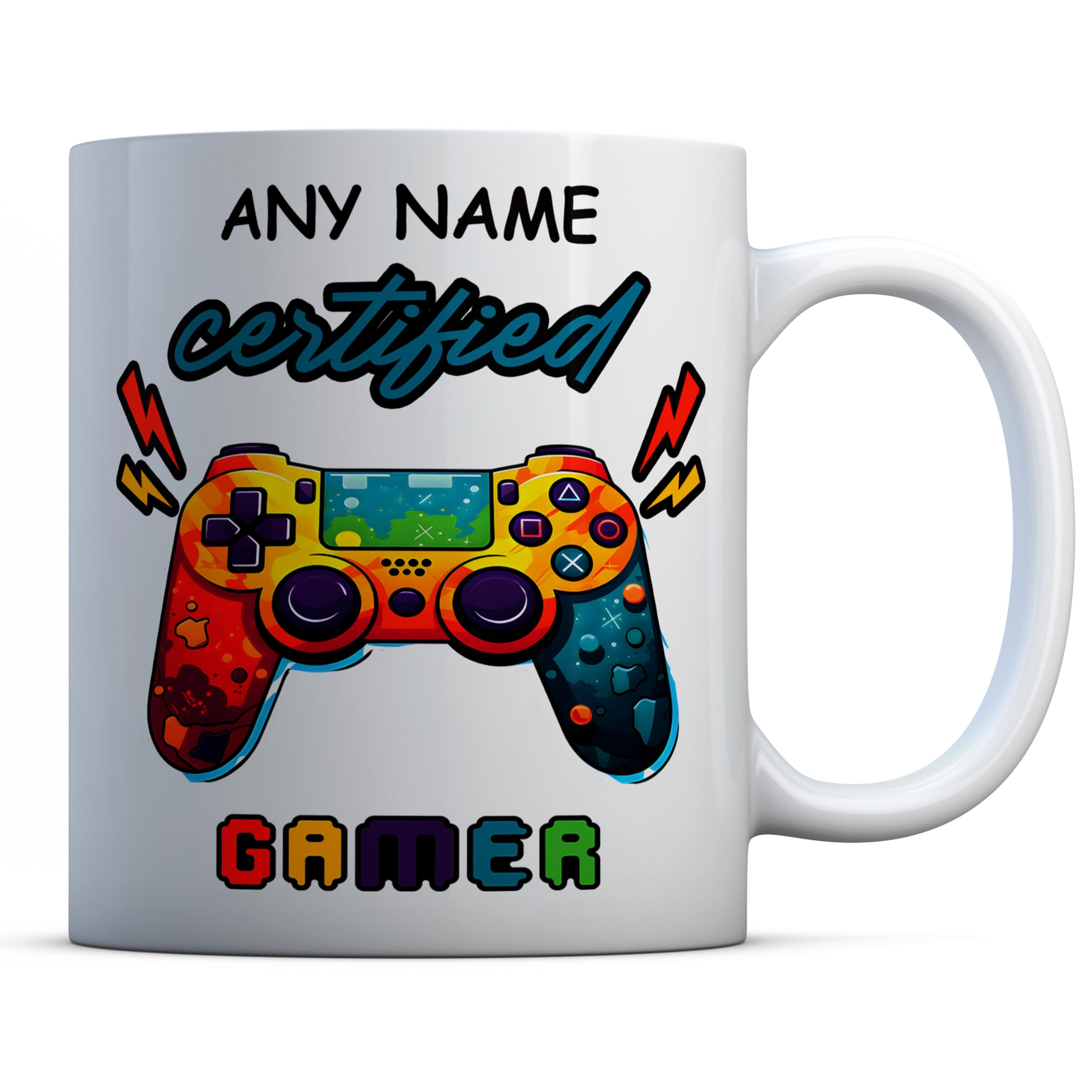 EasyInkPress Personalised Gamer Mug, Certified Gamer Custom Name ...