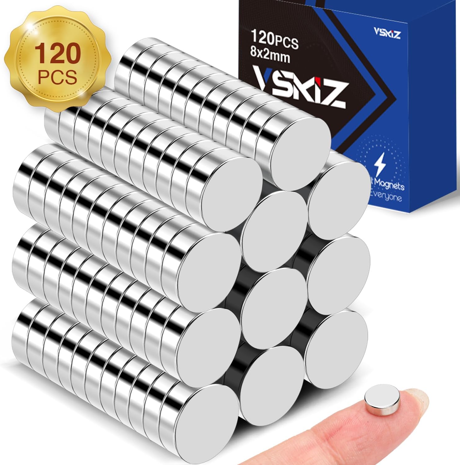 Amazon.com: Qualsen 80 Pcs Fridge Magnets, Small Magnets, 5x2mm ...