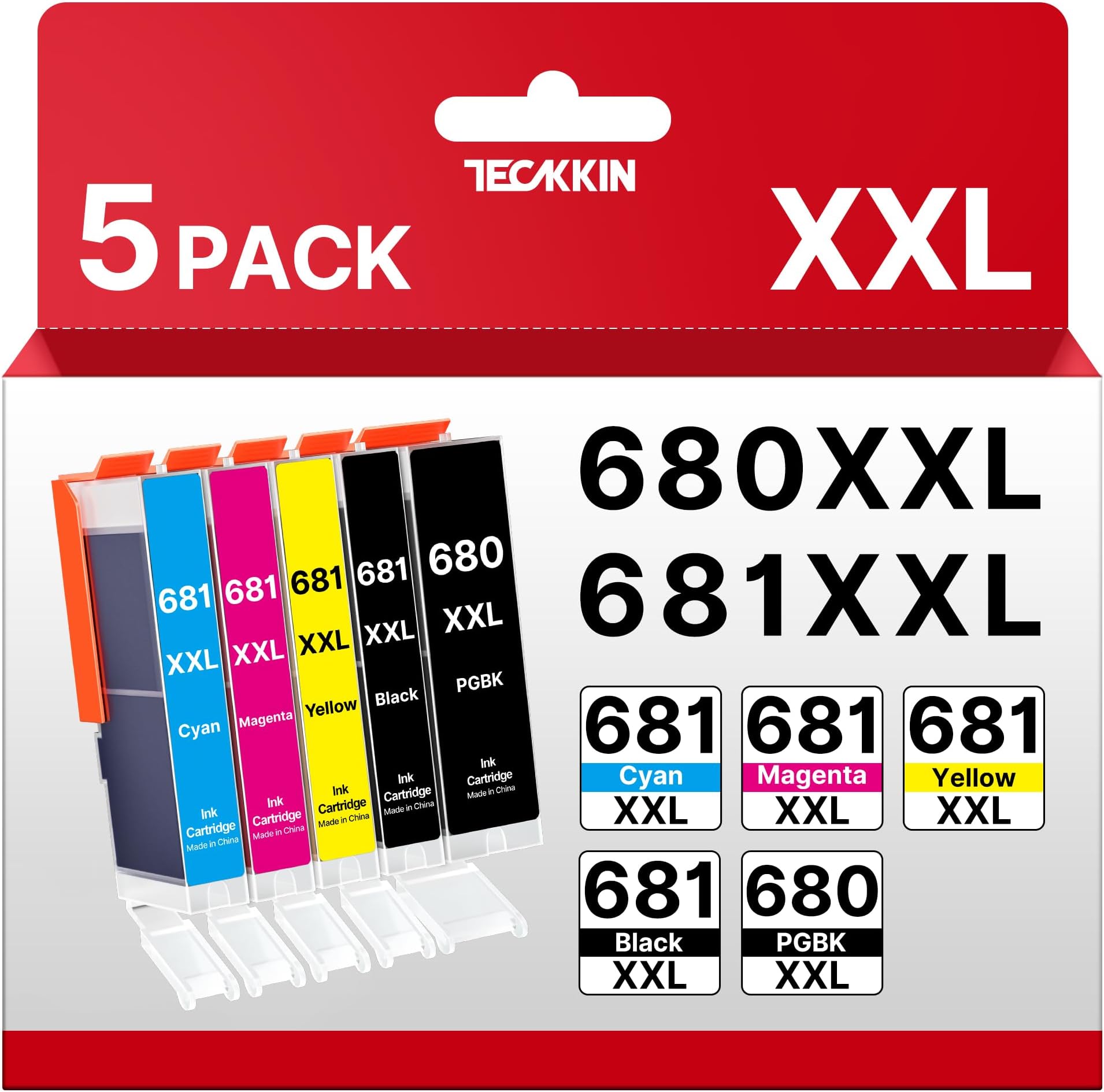 Genuine Canon PGI-680XL+CLI-681XL 5-Ink Value Pack. High Yield : Amazon ...