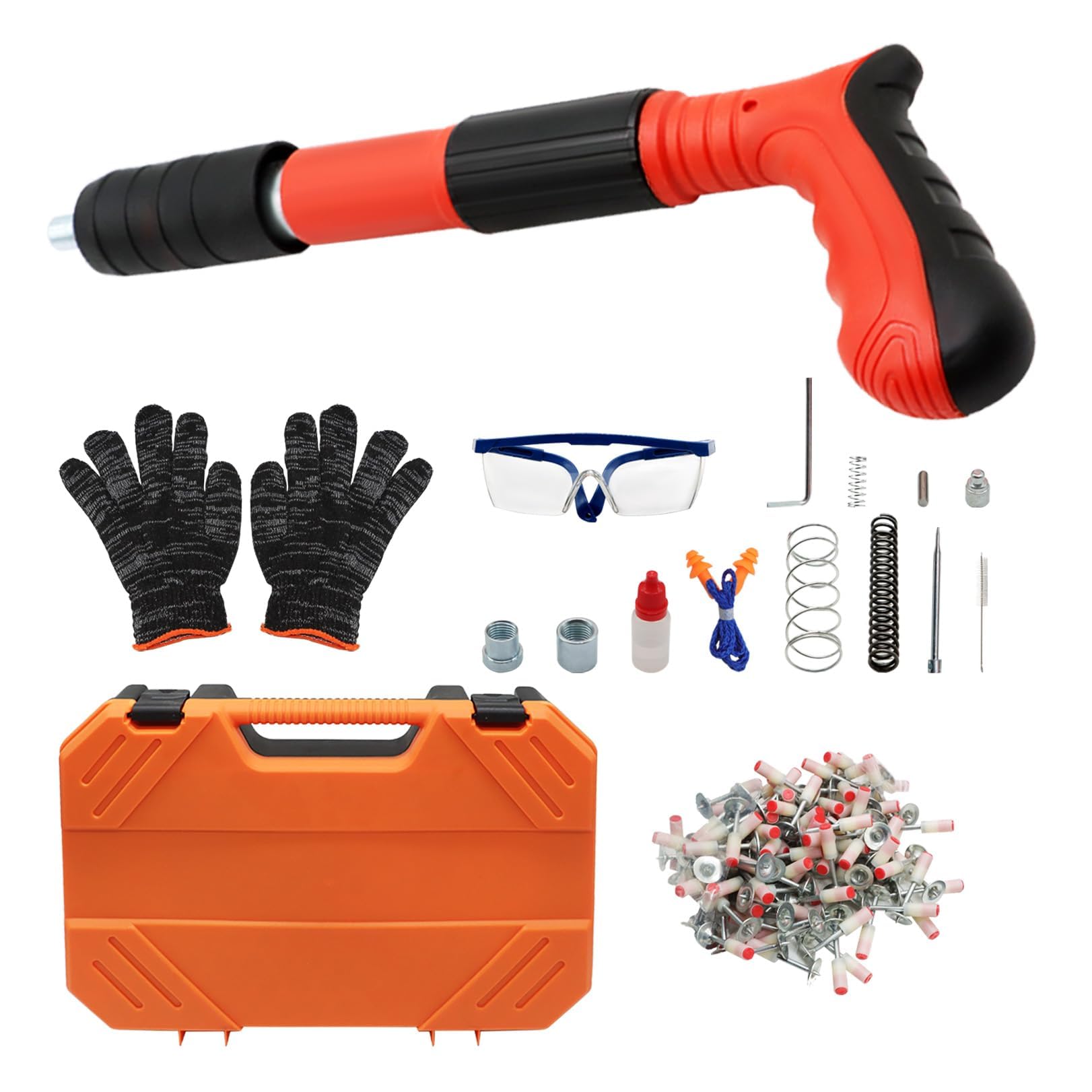 Power Gun Spike Gun Kit - 5-Speed Adjustable Hammer Gun With 200 Nails ...