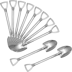 Amazon.com: Cionyce 10Pcs Dessert Spoons 6 Inch Shovel Shape Dessert Spoon Stainless Steel, Ice ...