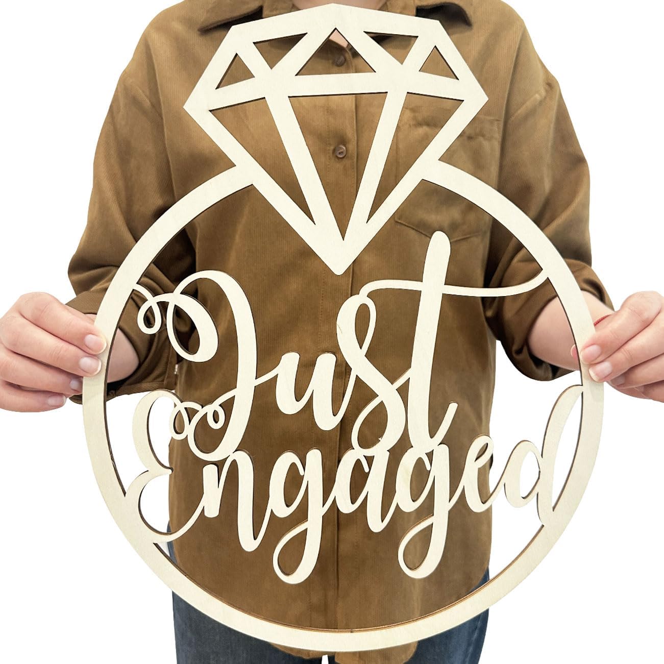 Amazon.com: Engagement Party Decorations, Just Engaged Wooden Sign for ...