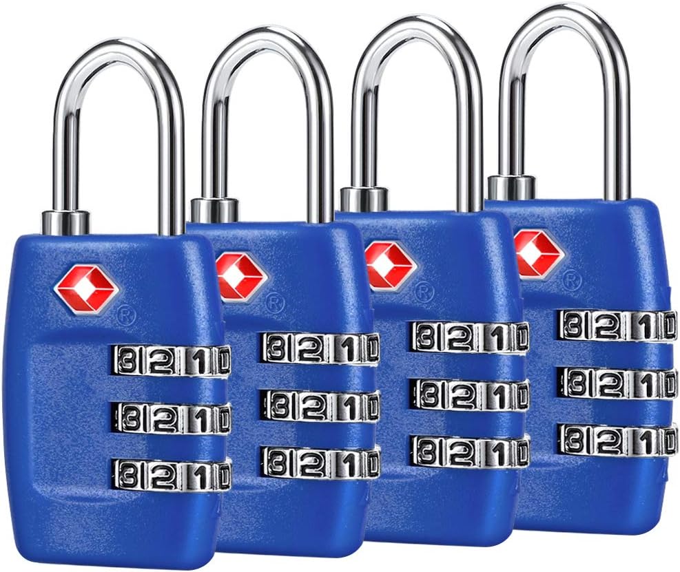 Amazon.com: TSA Luggage Locks (4Pack) - 3 Digit Combination Padlocks ...