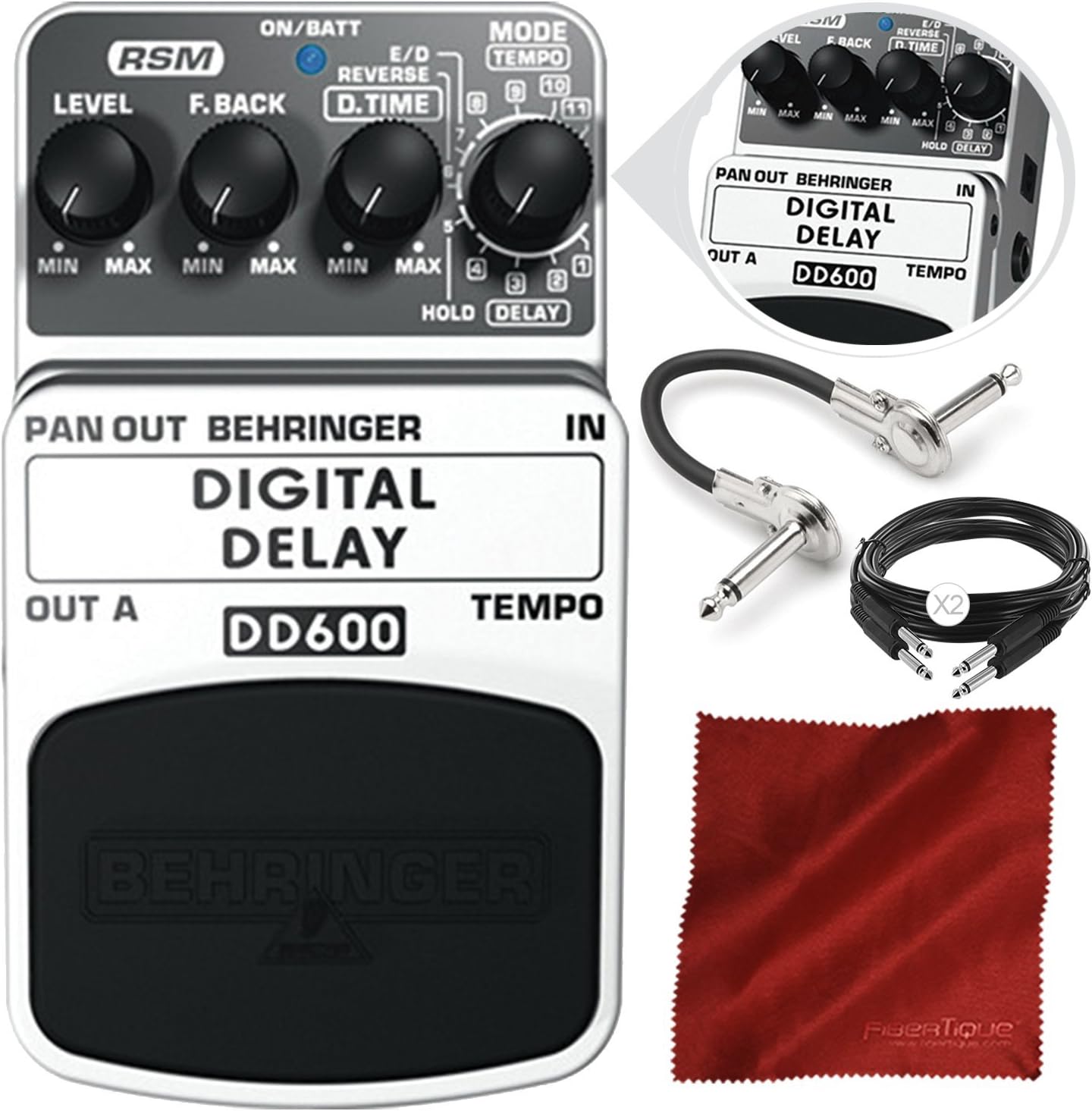 Amazon.com: Behringer DD600 Digital Delay Pedal and Accessory Bundle ...