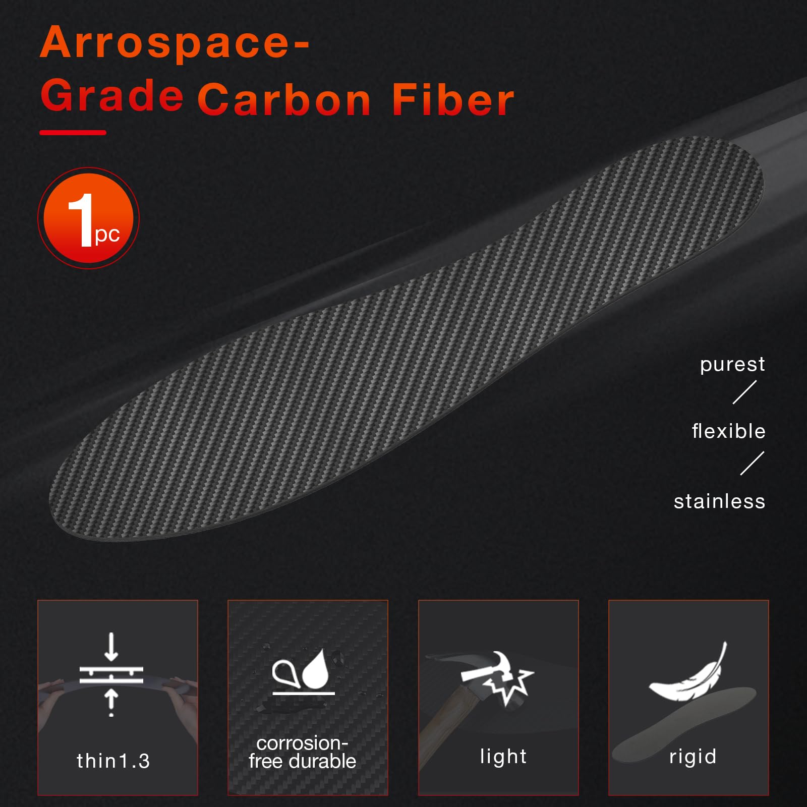 Snapklik.com : Carbon Fiber Insole 1PC, Carbon Fiber Foot Plate For ...