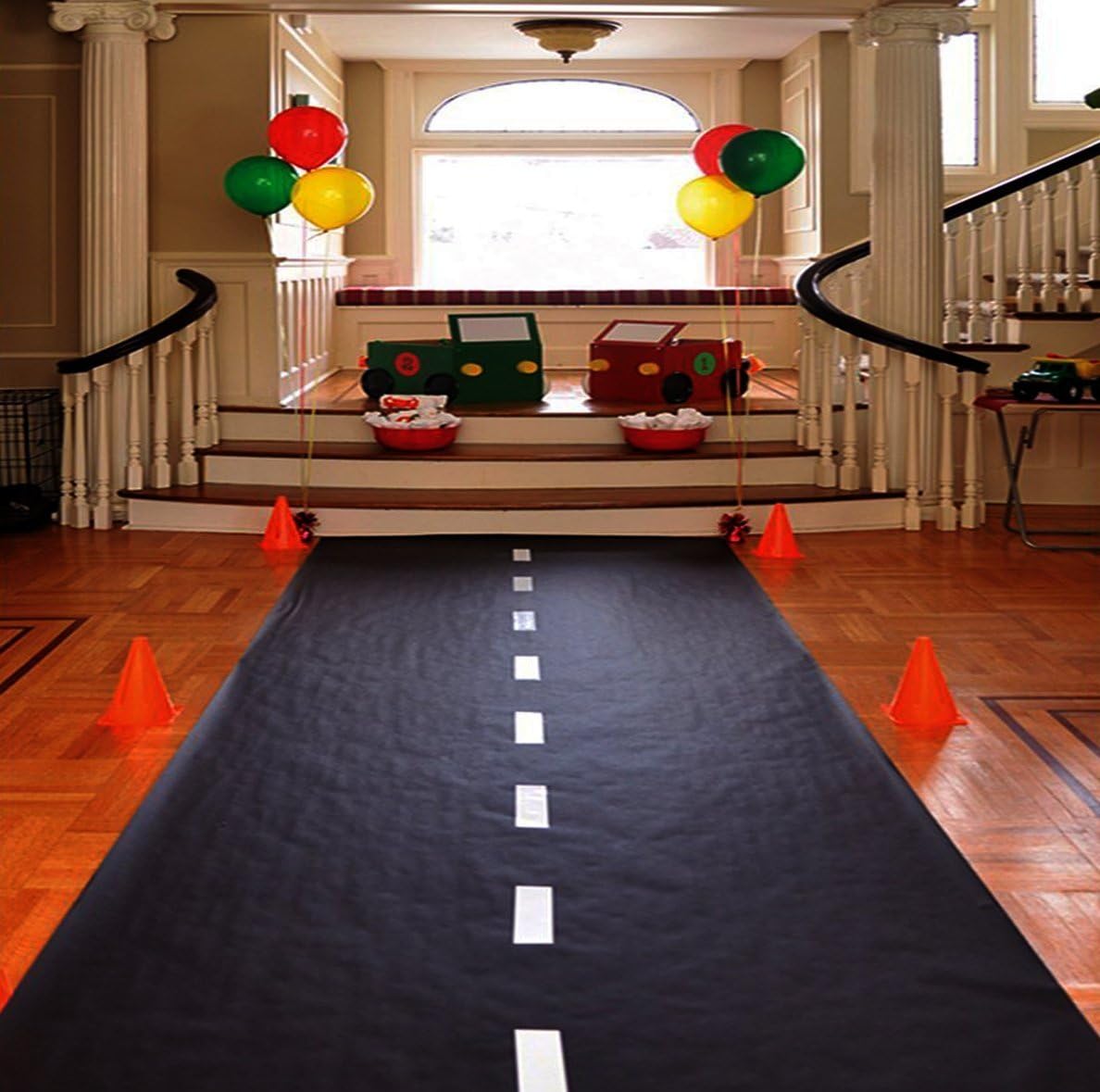 Amazon.com: Racetrack Floor Runner Race Car Theme Party Decoration ...