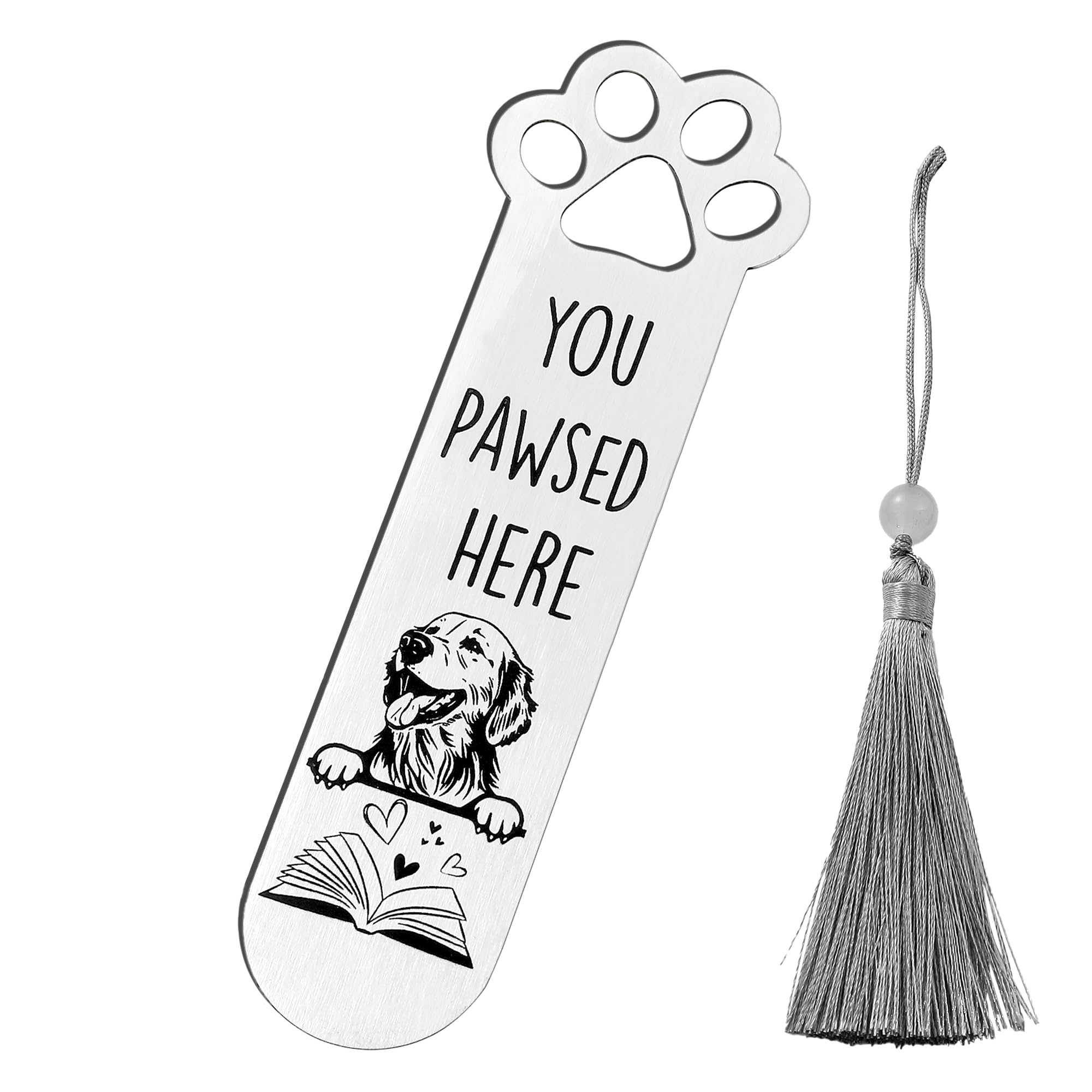 Amazon.com: 10 Styles Dog Bookmarks - Stainless Steel Hollow Dog Paw ...