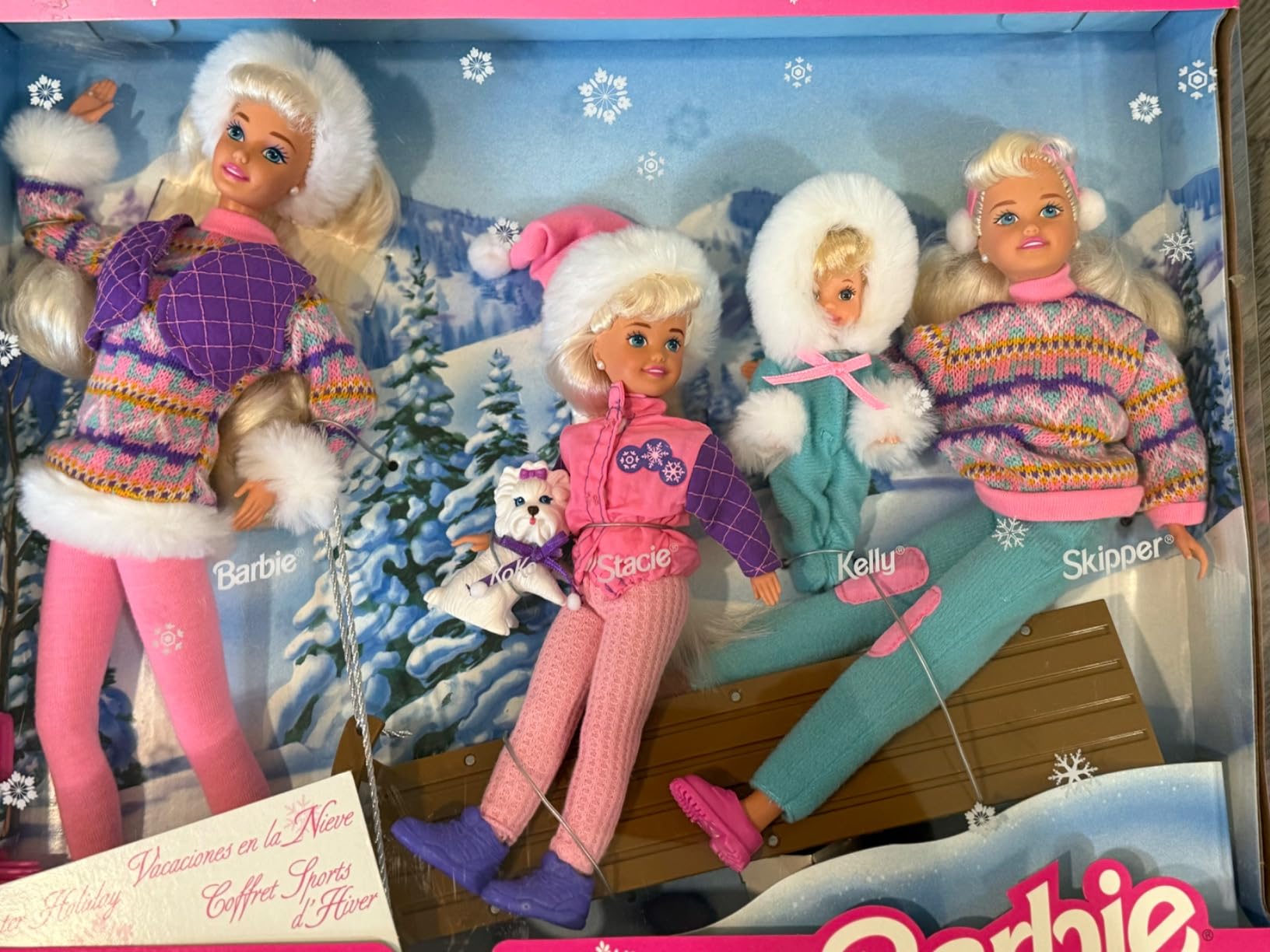 Amazon.com: BARBIE WINTER HOLIDAY Set SLEDDING FUN w 4 DOLLS (Skipper ...
