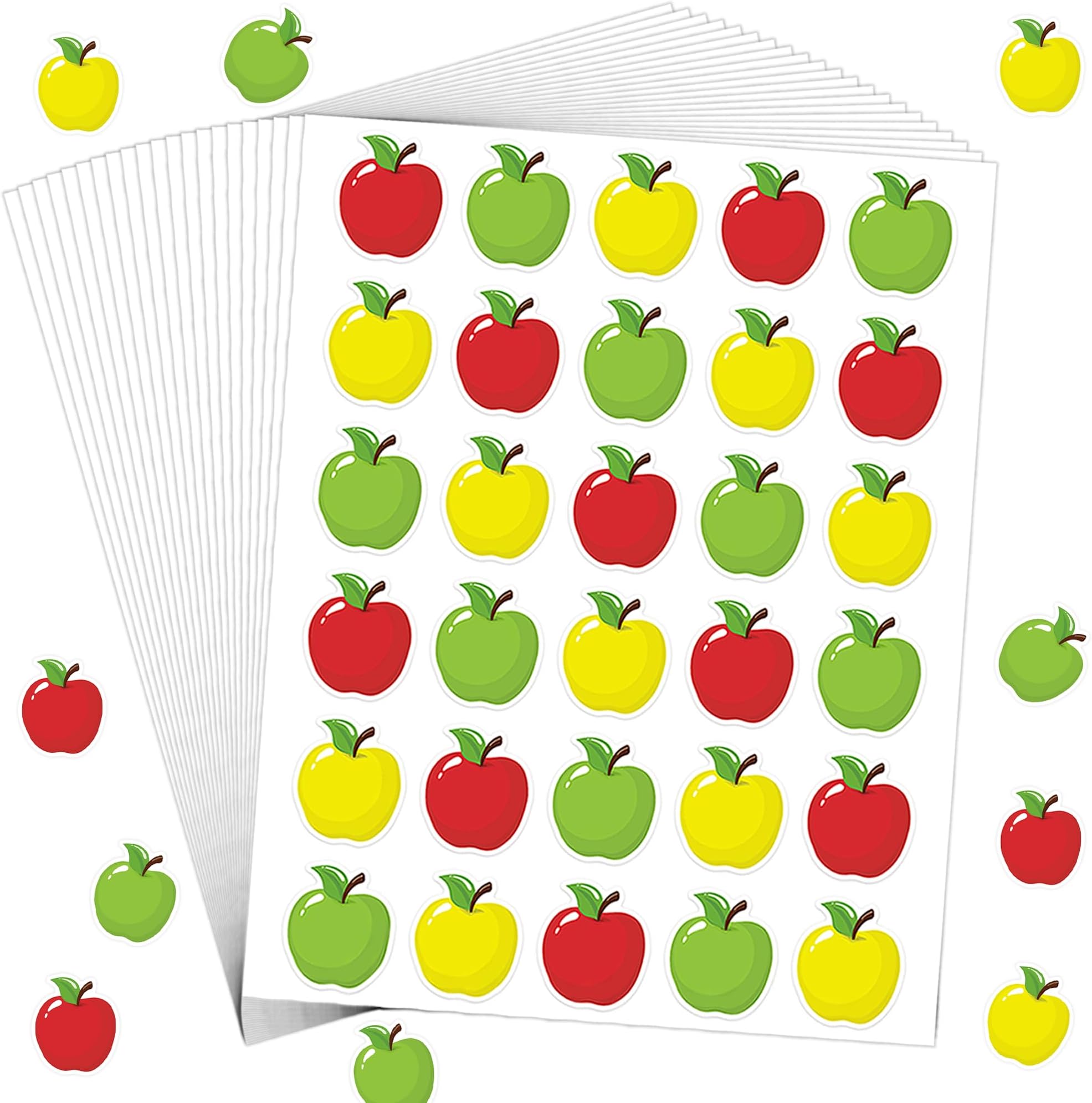Amazon.com: Apple Shape Stickers, 1 Inch Mini Apples for Teachers ...