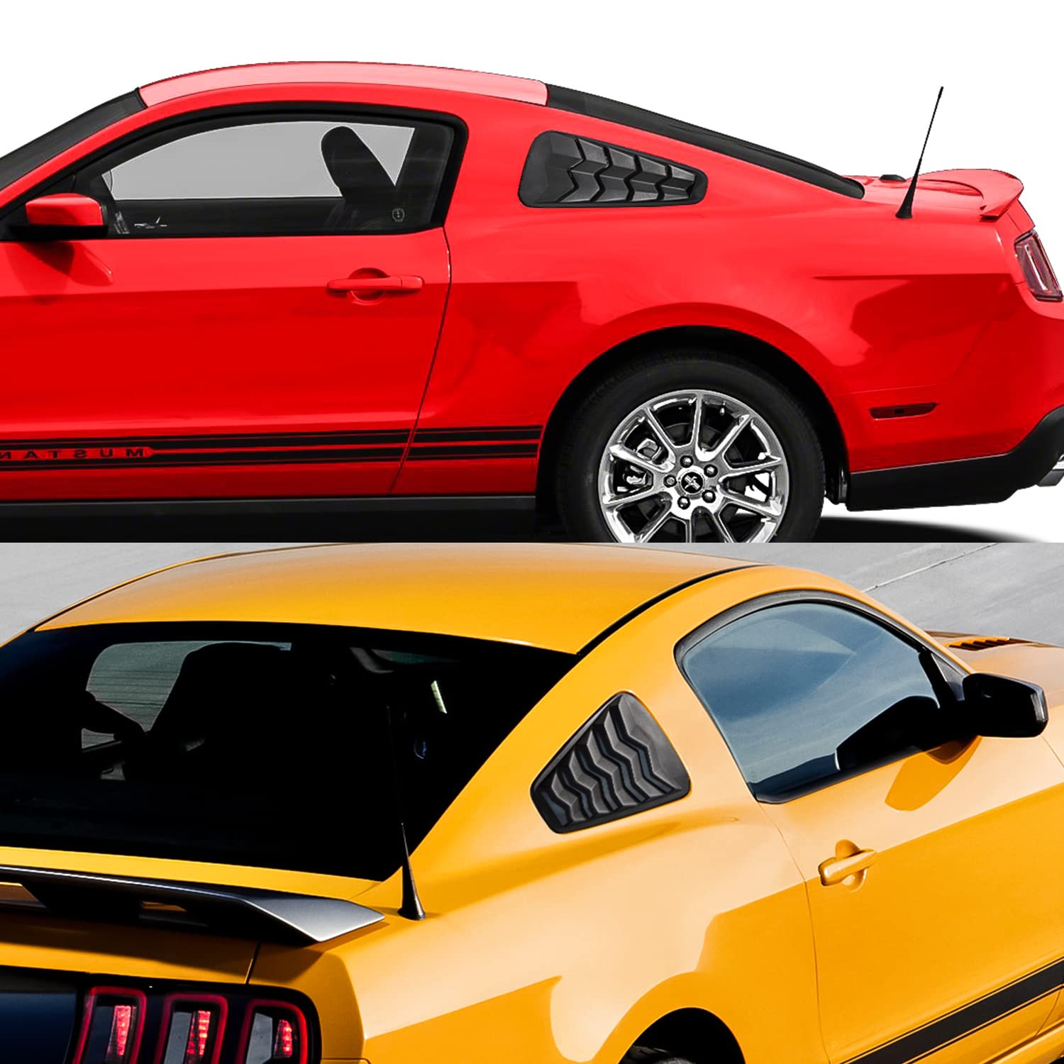 Snapklik.com : Window Louvers Rear And Side For Ford Mustang 2005-2014 ...