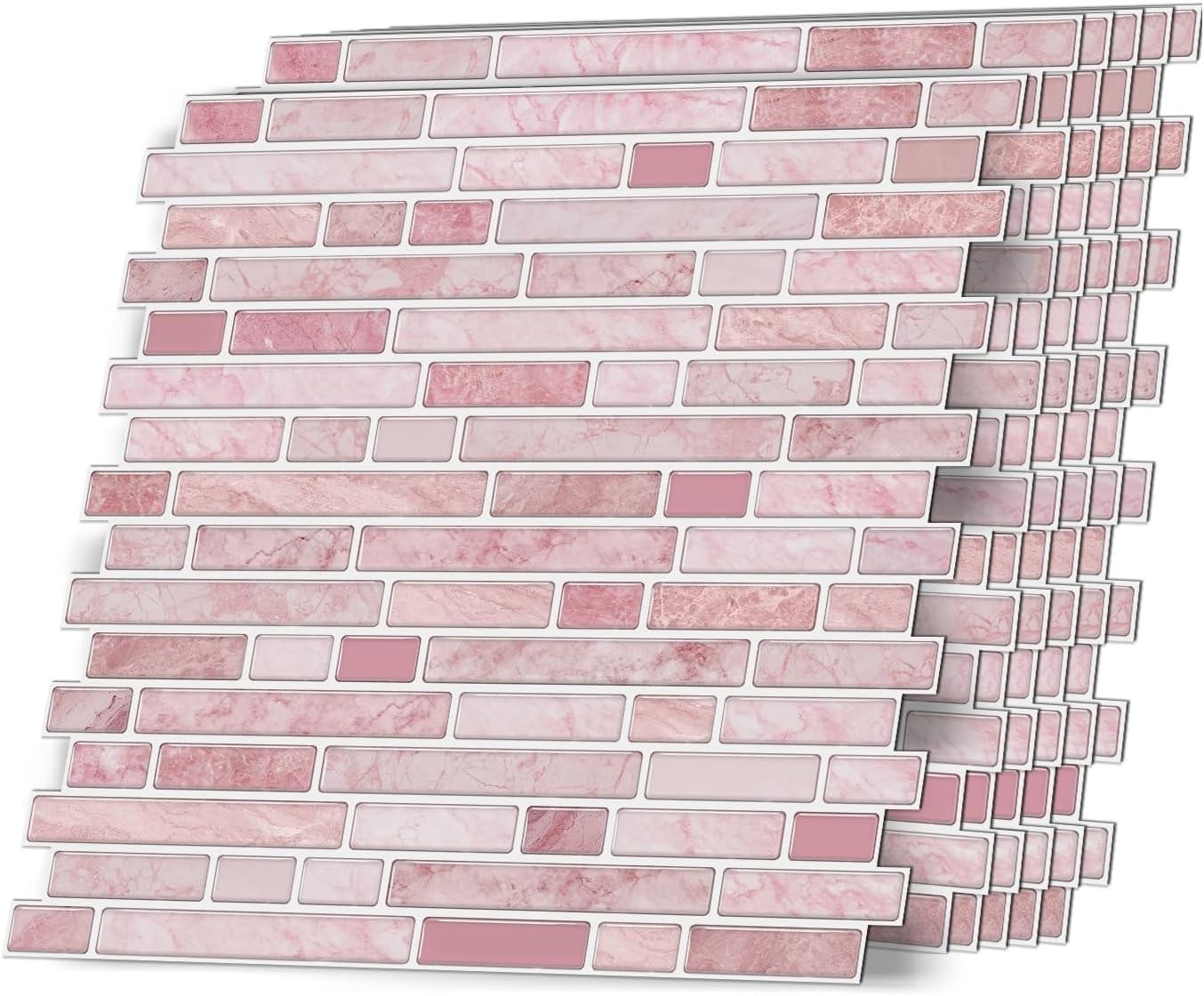 VICCI 12-Sheet Peel & Stick Tile Backsplash 12" x 12", Stick-On Wall ...