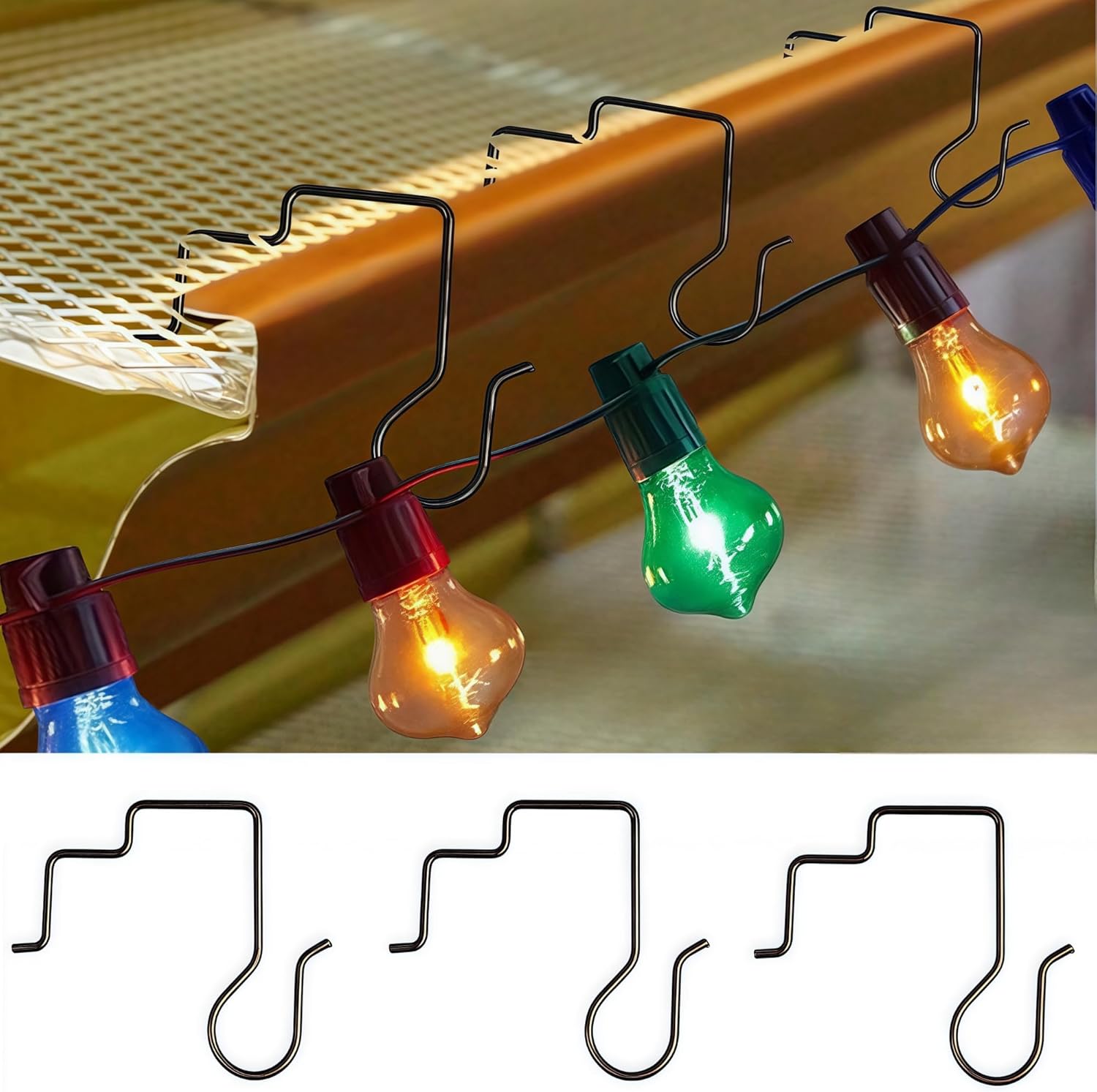 Amazon.com: 70 Pieces Christmas Lights Metal Gutter Hang Hooks，Gutter ...