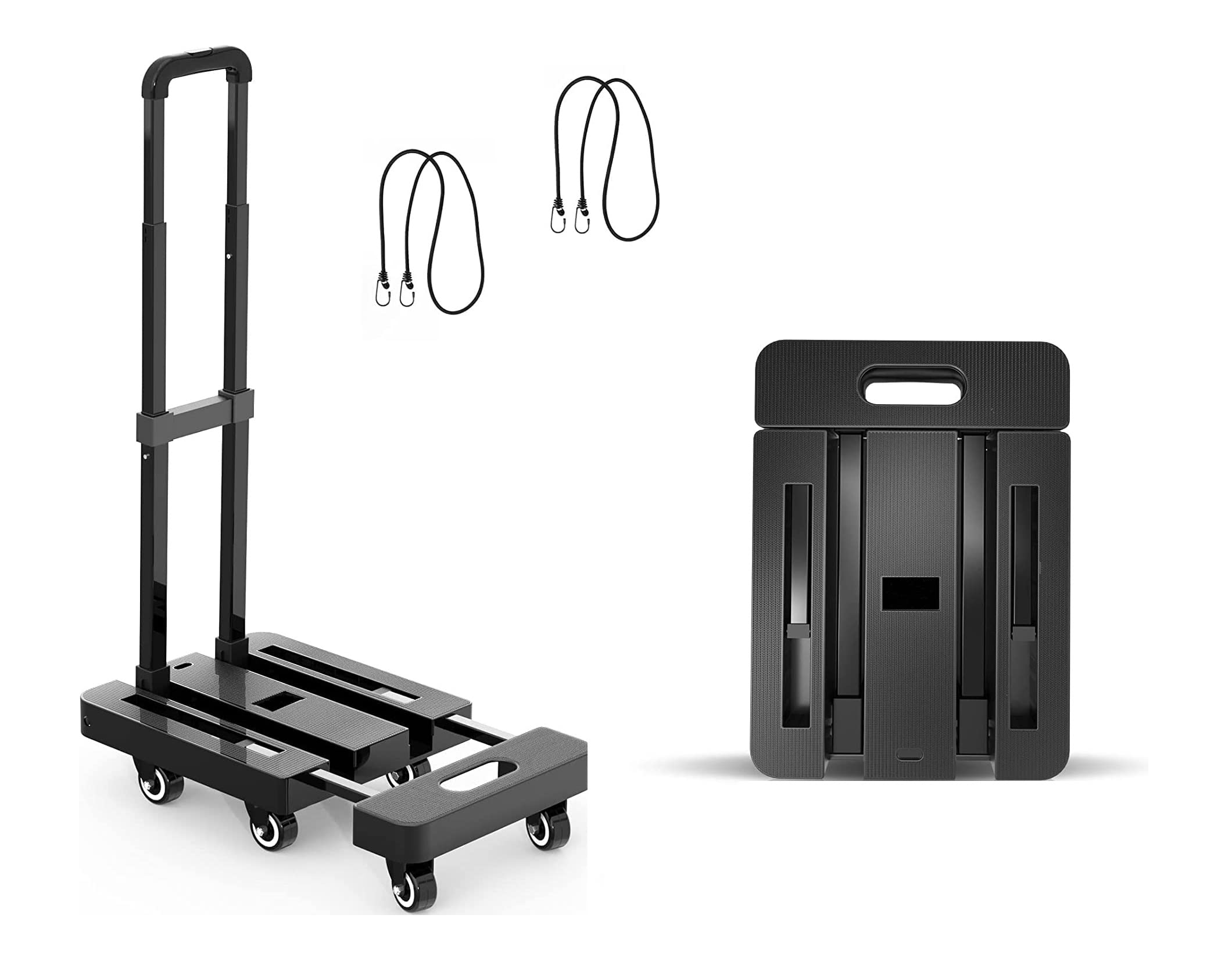 Buy Plus A3 Folding Hand Truck, 6 Wheels Fold Up Hand Cart with 2 ...