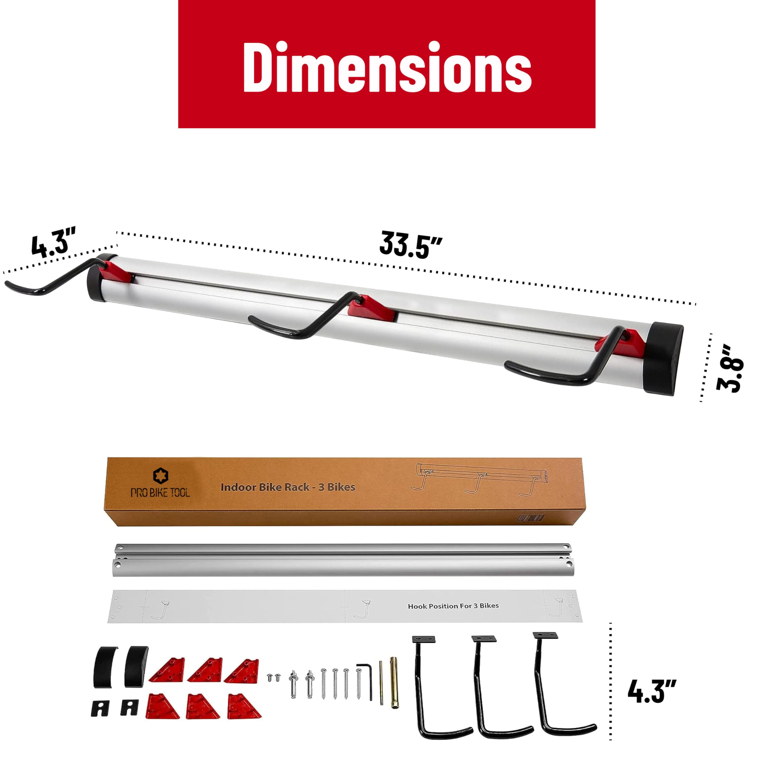 Snapklik.com : PRO BIKE TOOL Wall Rack For 3 Bikes - Adjustable Indoor ...