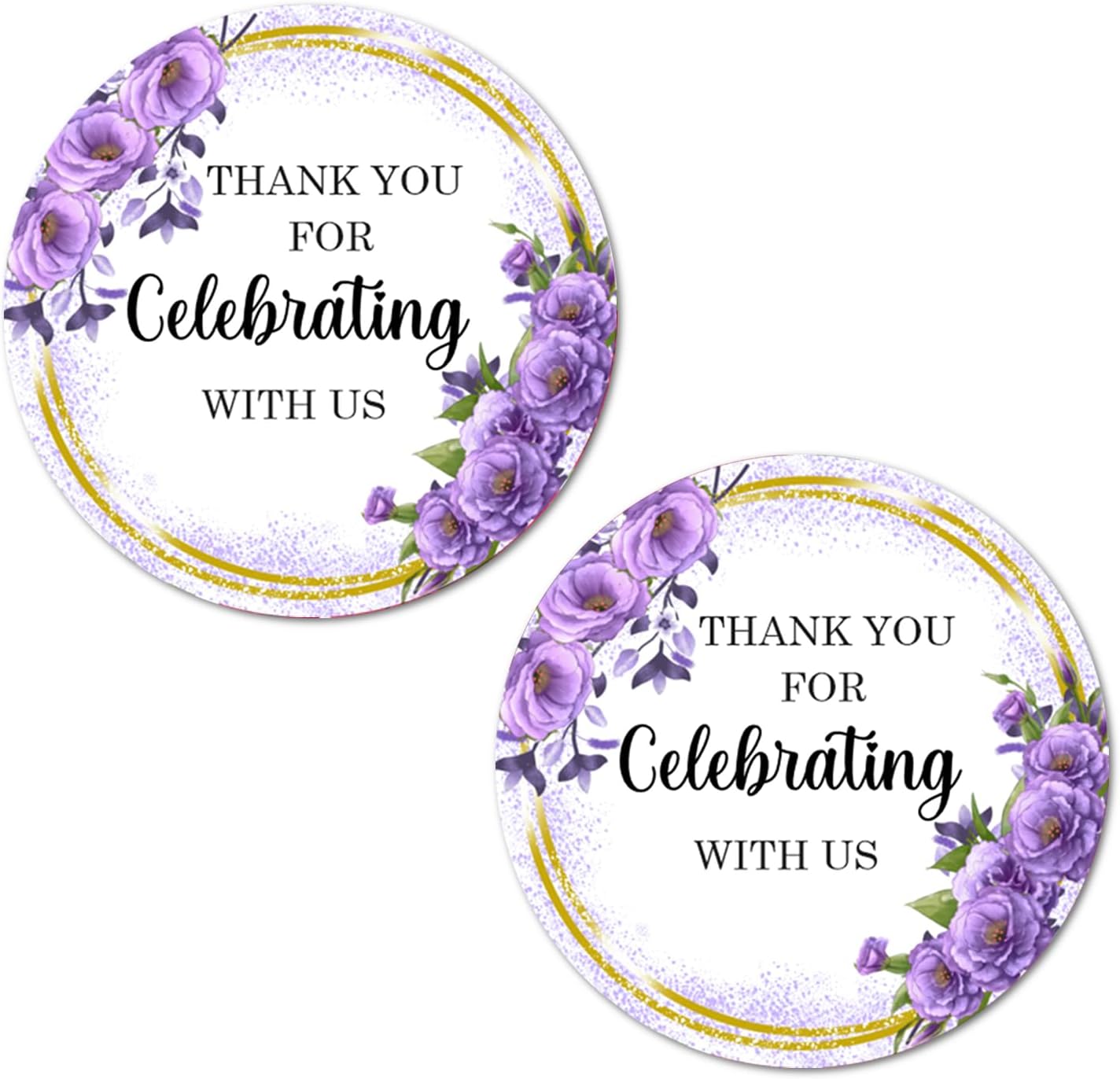 Amazon.com: Deep Violet Watercolor Floral Bridal Kiss Sticker Labels ...