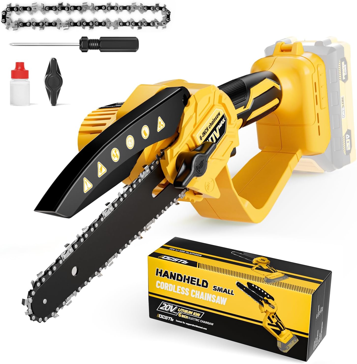 Amazon.com: Cordless Mini Chainsaw 8 Inch for Dewalt 20V MAX Battery ...