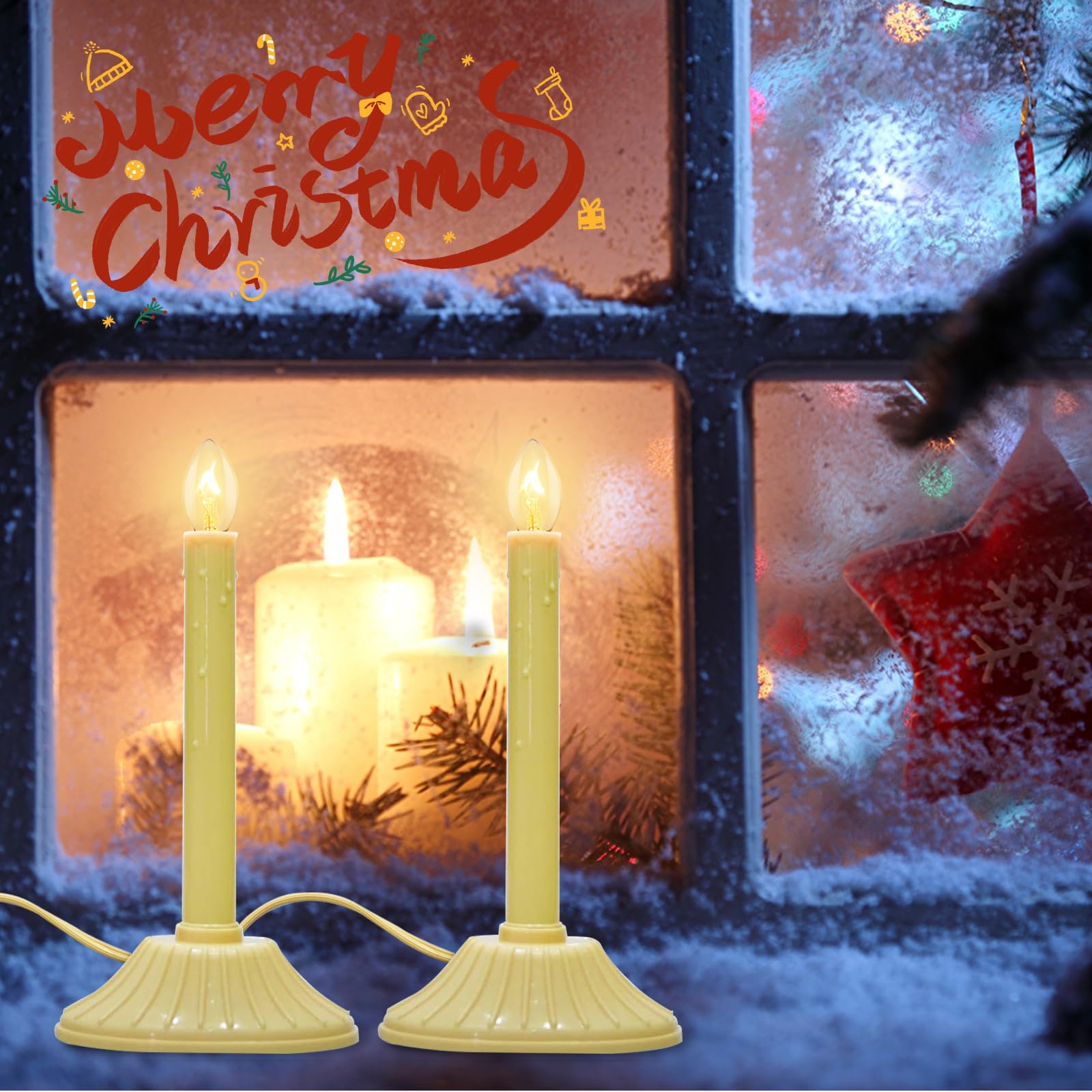 Red Electric Window Candles