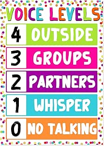 Amazon.com: JUESMOS Voice Level Poster Classroom Decorations Confetti ...