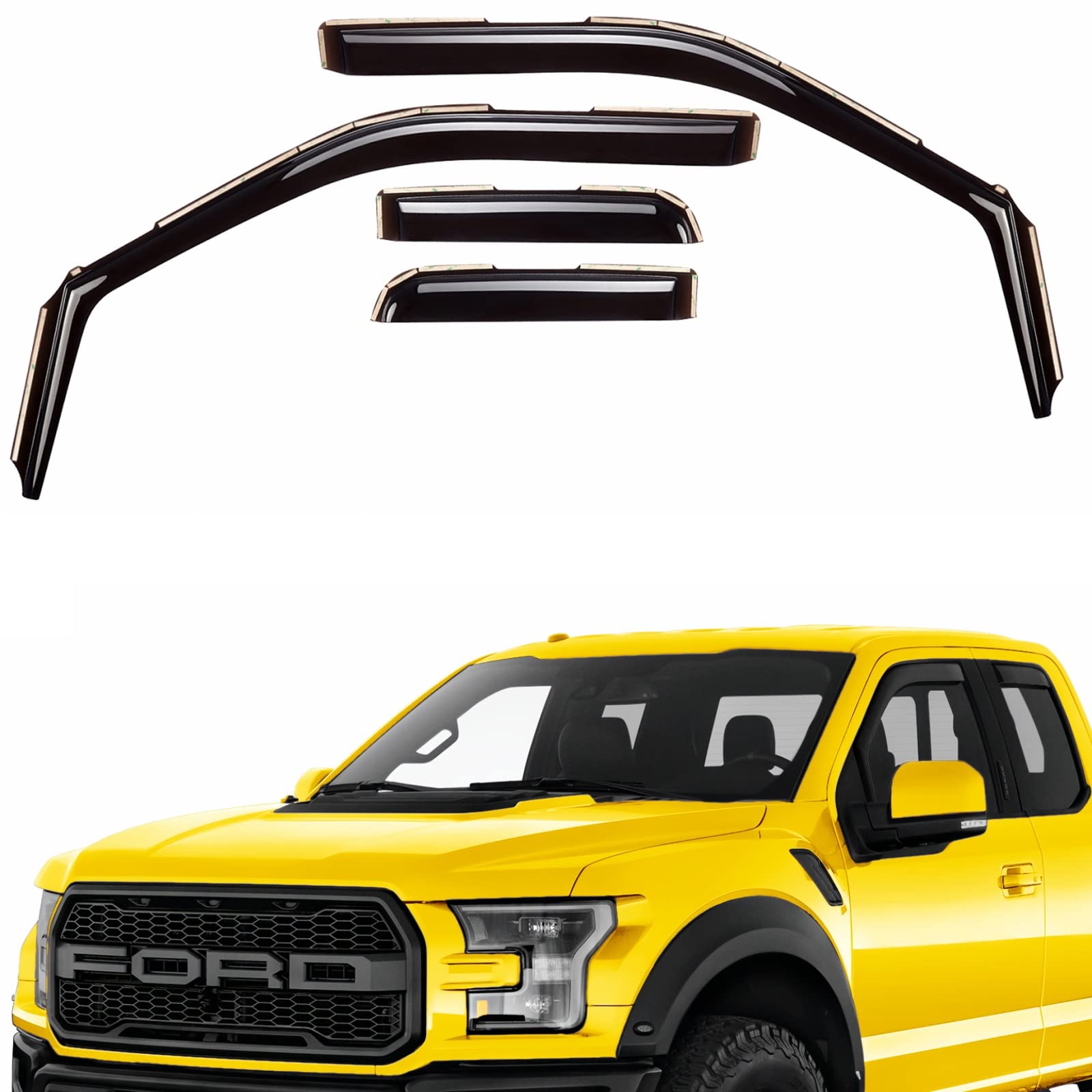 Amazon.com: Extra Durable Window Deflectors in-Channel Window Visors ...