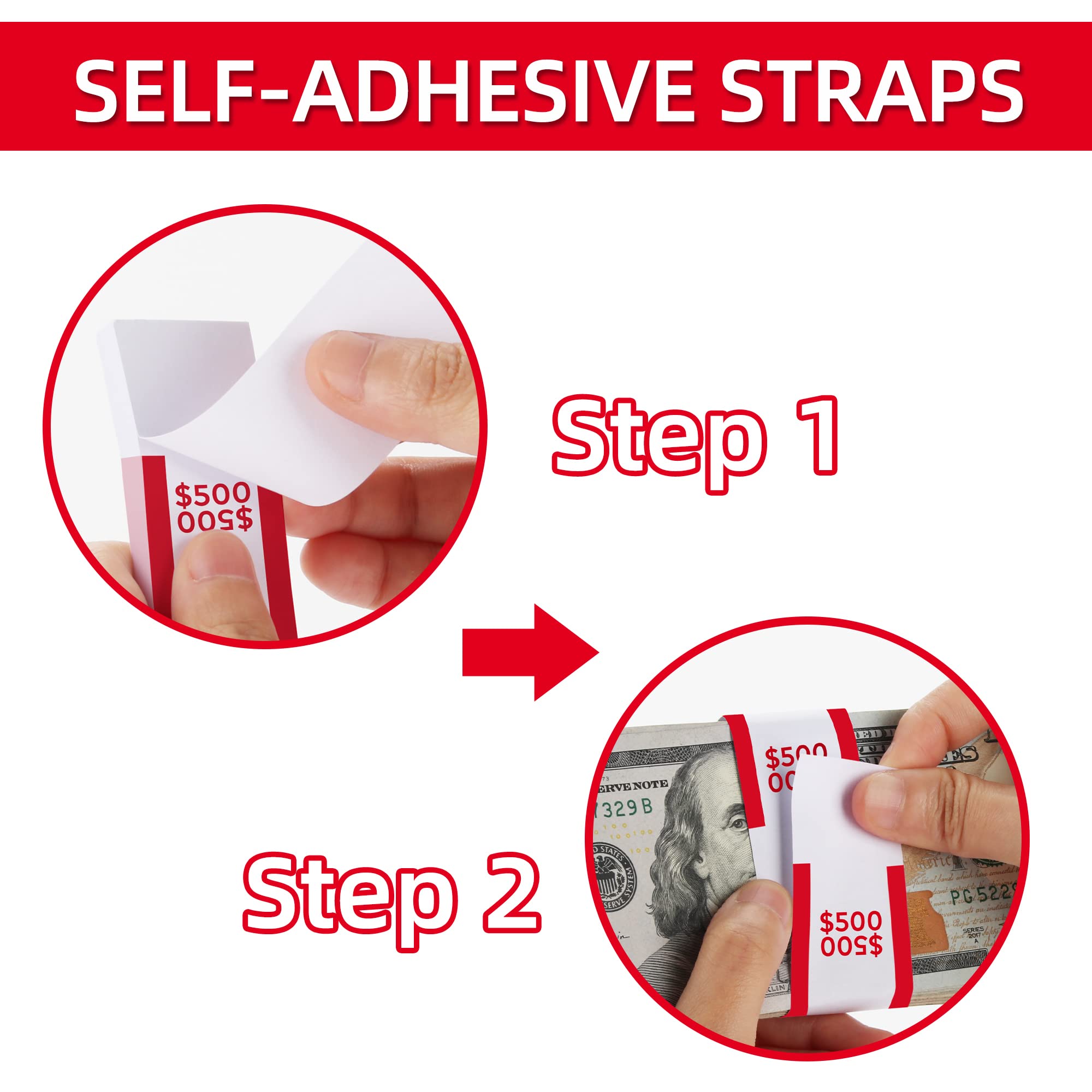 Snapklik.com : Money Bands 550 Pack For Cash Self Adhesive Wrappers For ...