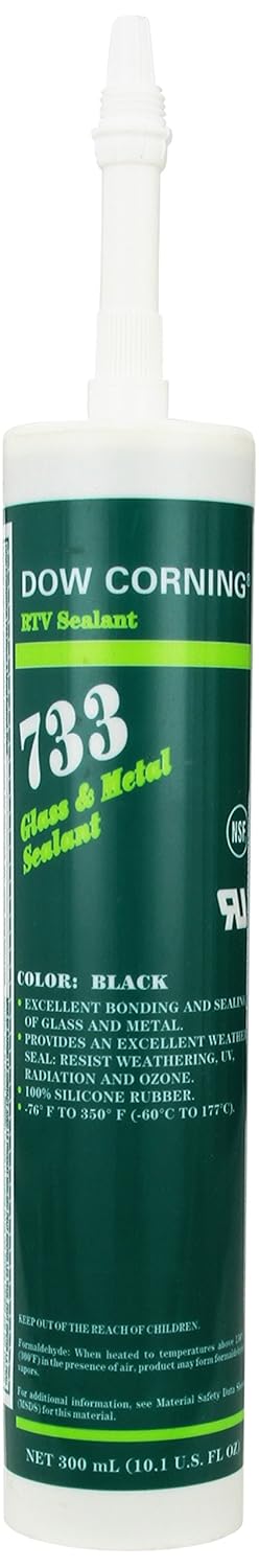 Dow Corning 2468344 733 Black Glass and Metal Sealant, -57 to 177 ...