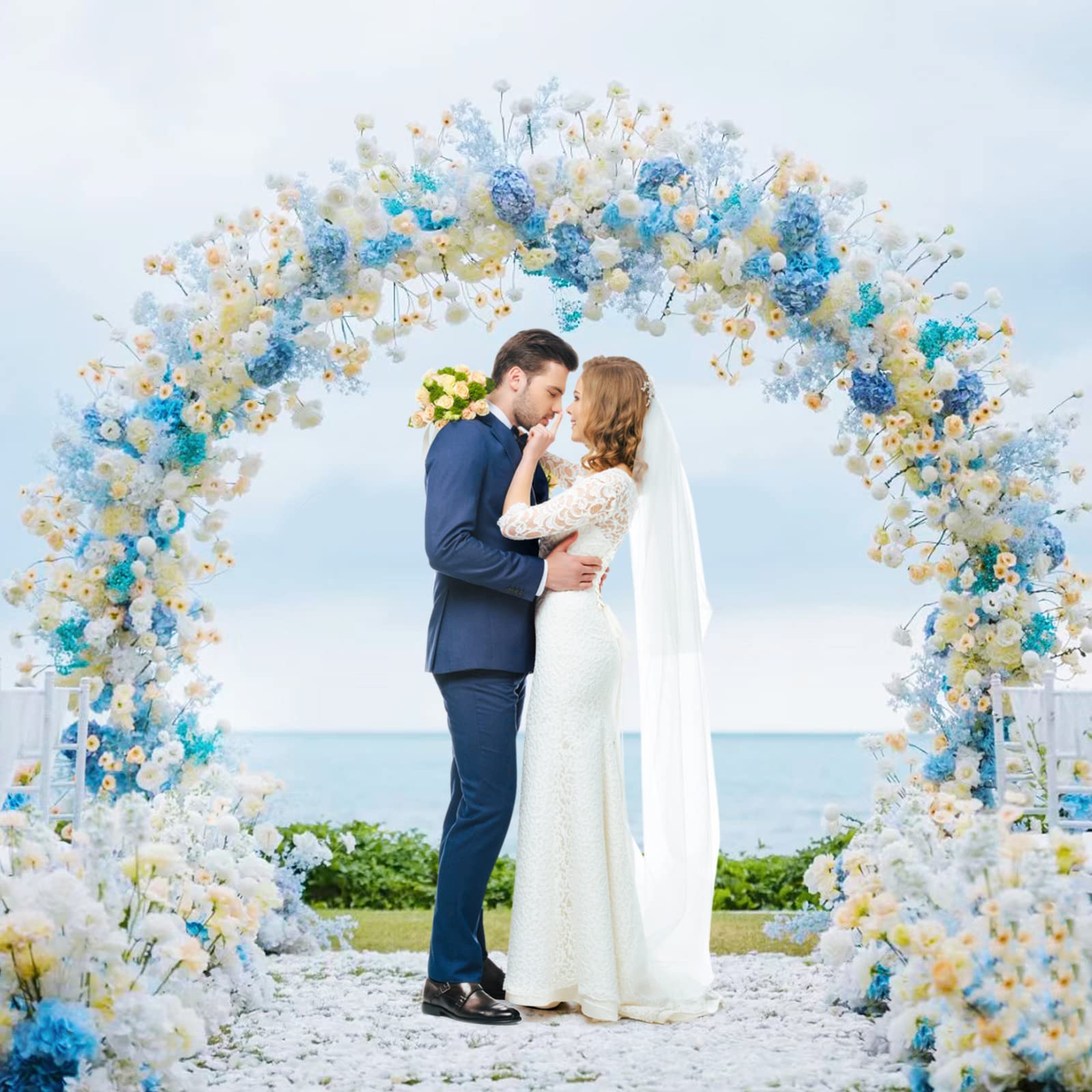 Snapklik.com : 8FT White Round Backdrop Stand Metal Circle Balloon Arch ...