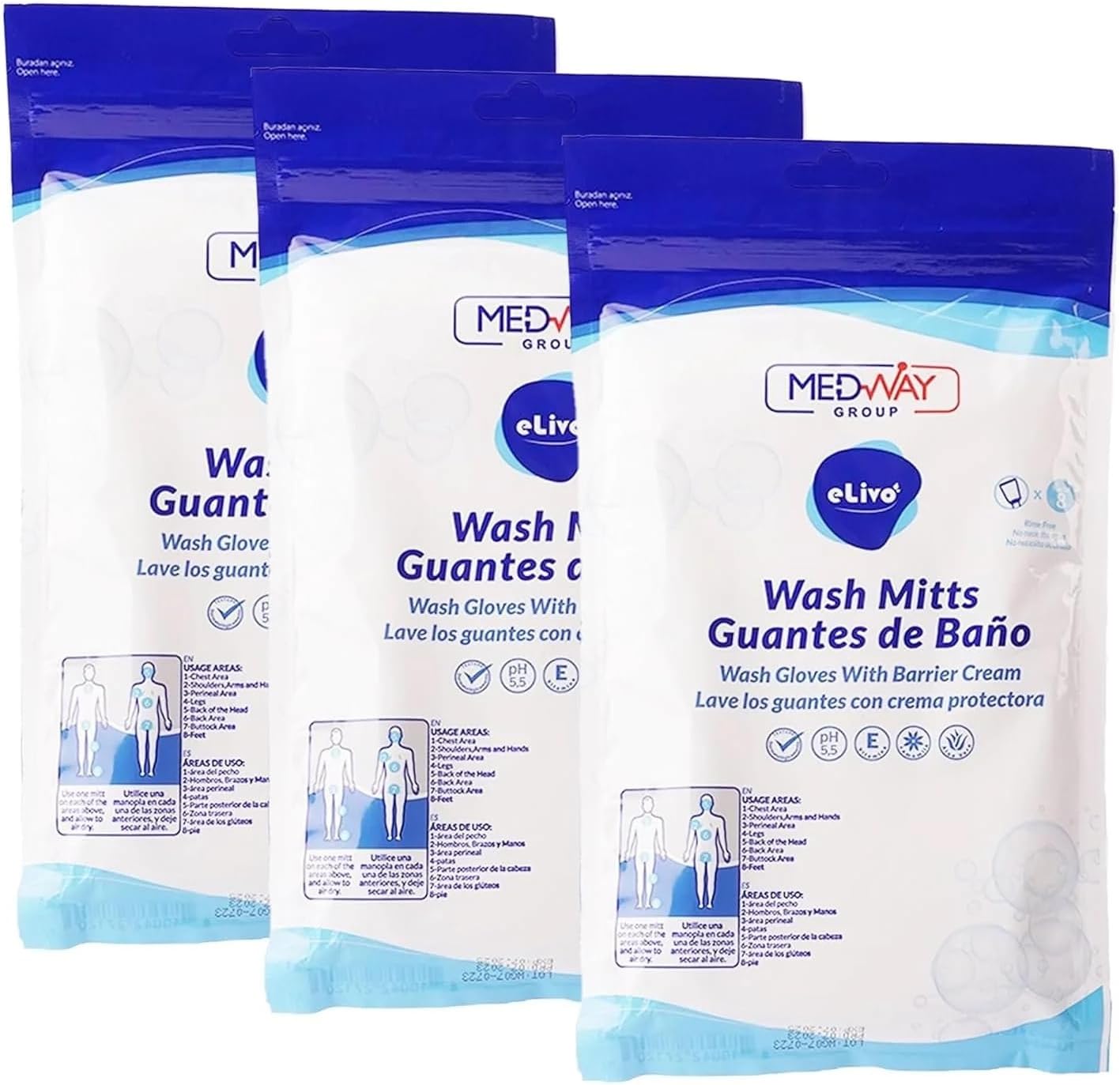 Amazon.com : MedVance Fragranced Large and Durable Wash Mitts | Rinse ...