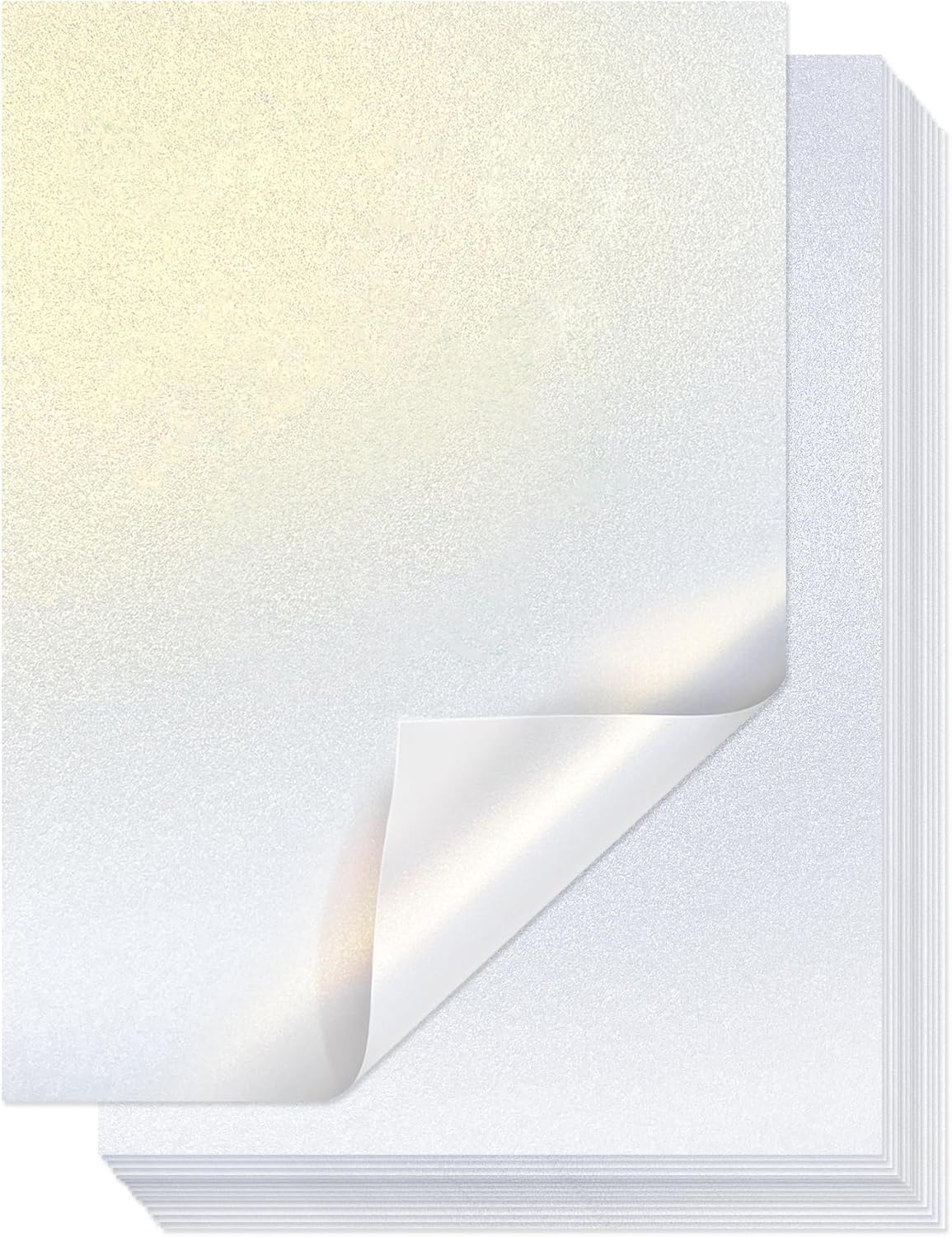 30 Sheets White Shimmer Cardstock Paper, A4 250GSM Metallic Pearlescent ...
