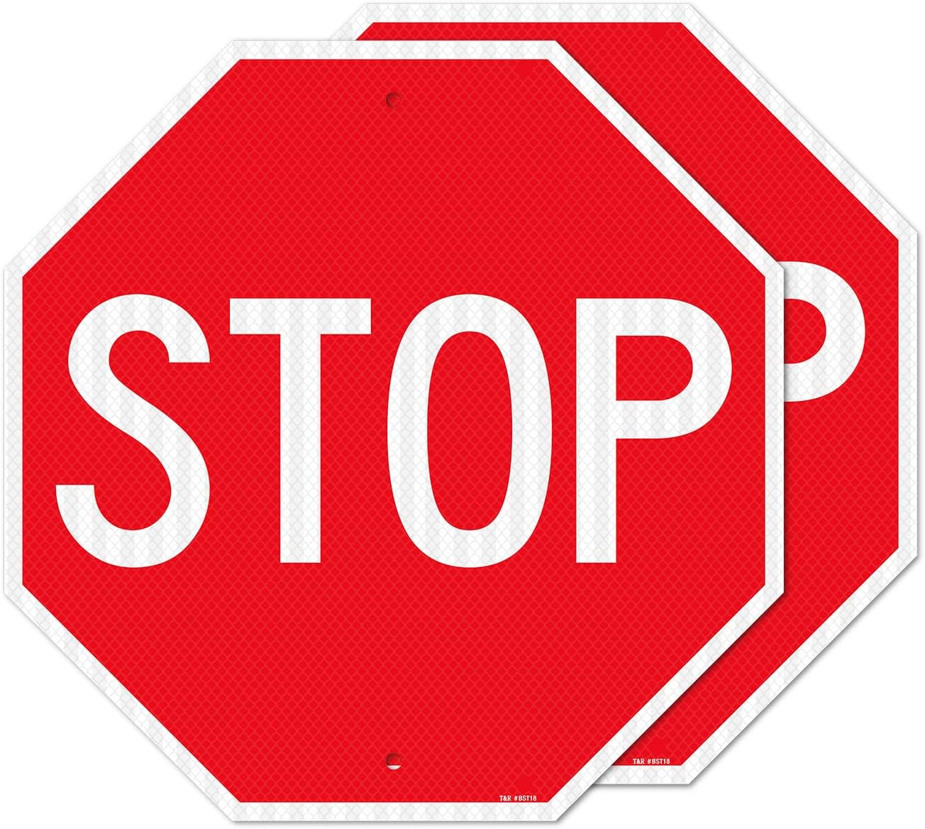 Amazon.com: T&R (2 Pack) Large Stop Sign Street Road Sign 18 x 18 ...