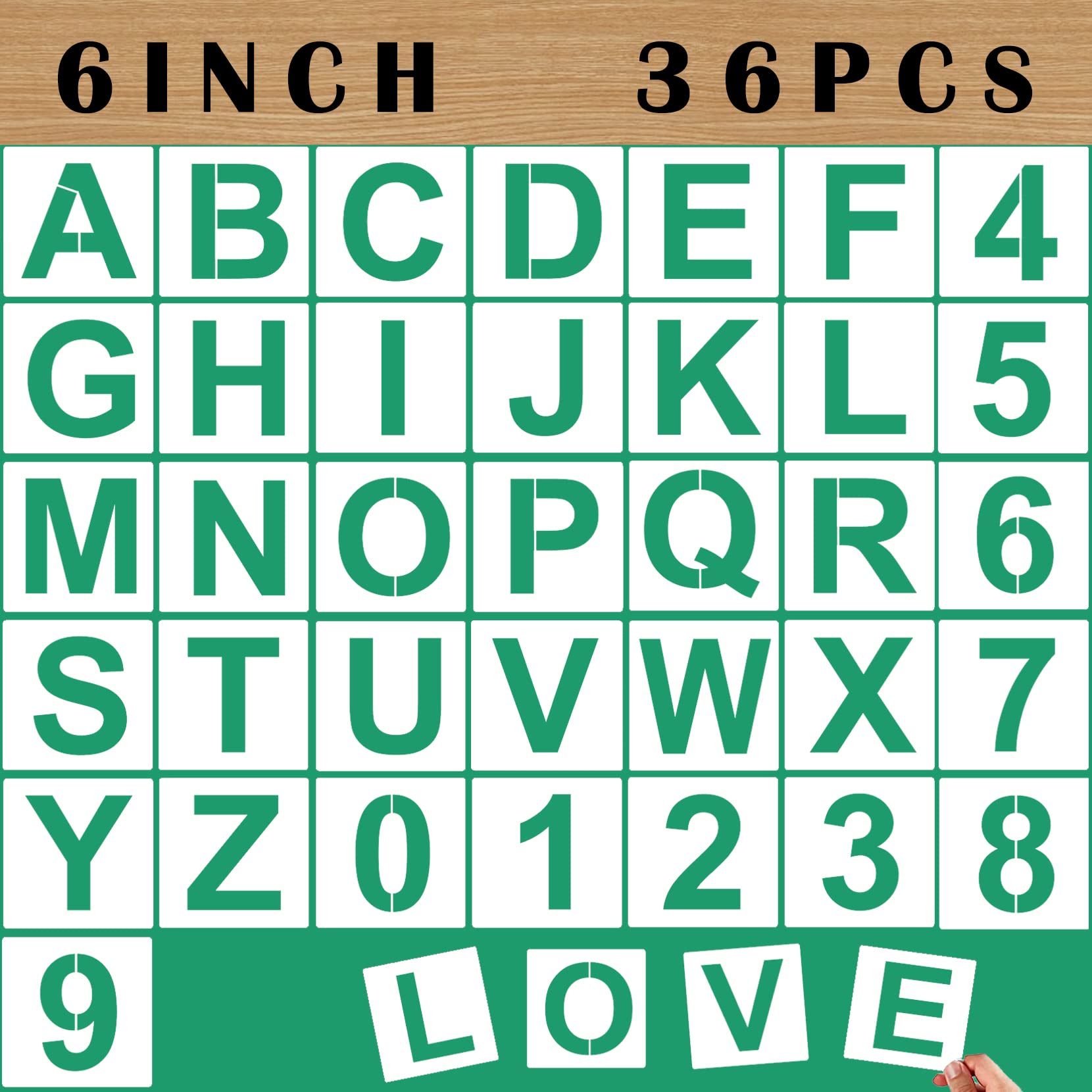 Buy 36 Pcs Large Letter Stencils and Numbers 6 inch, Alphabet Art Craft ...